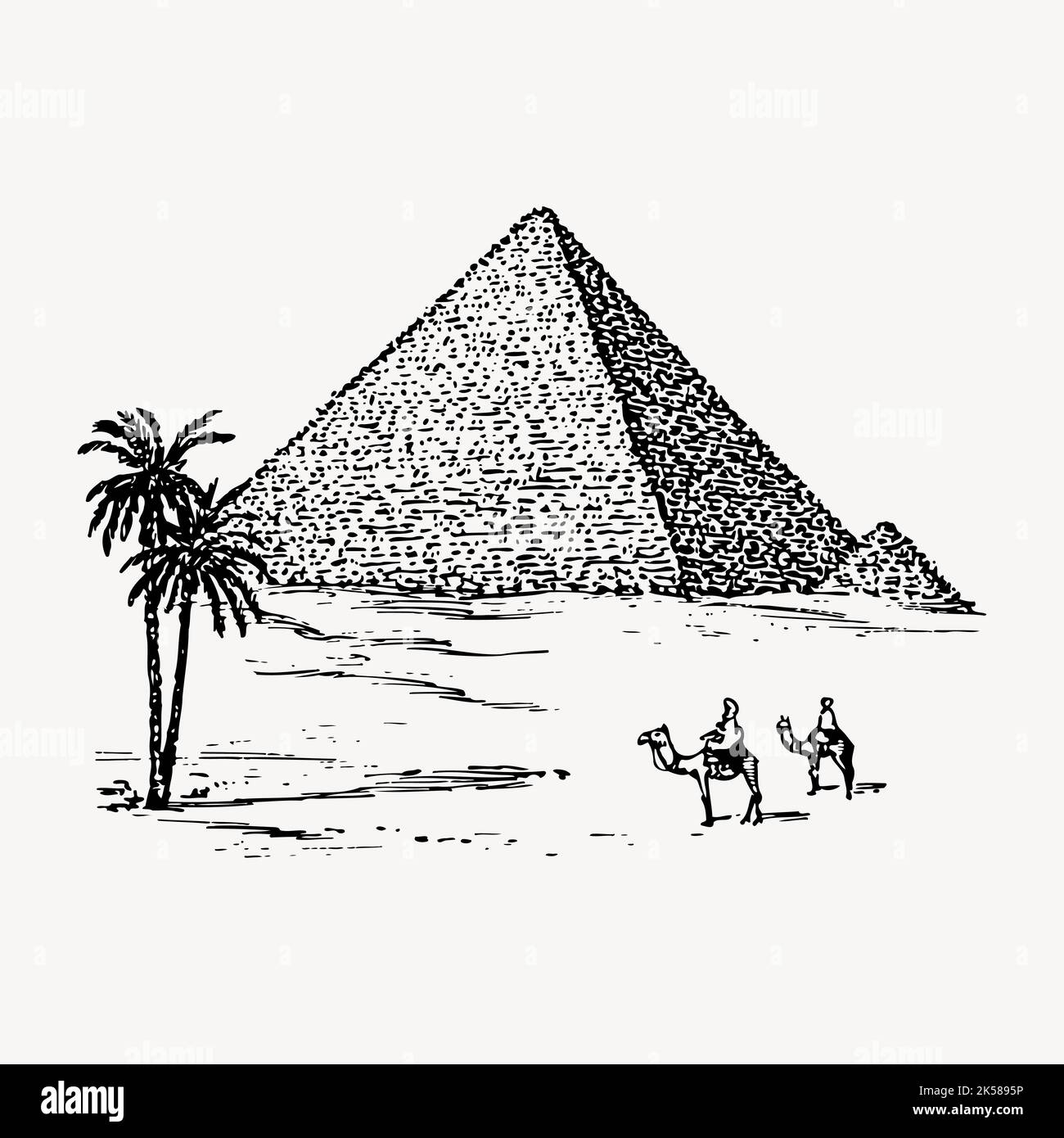 Pyramids of Giza clipart, vintage illustration vector Stock Vector ...