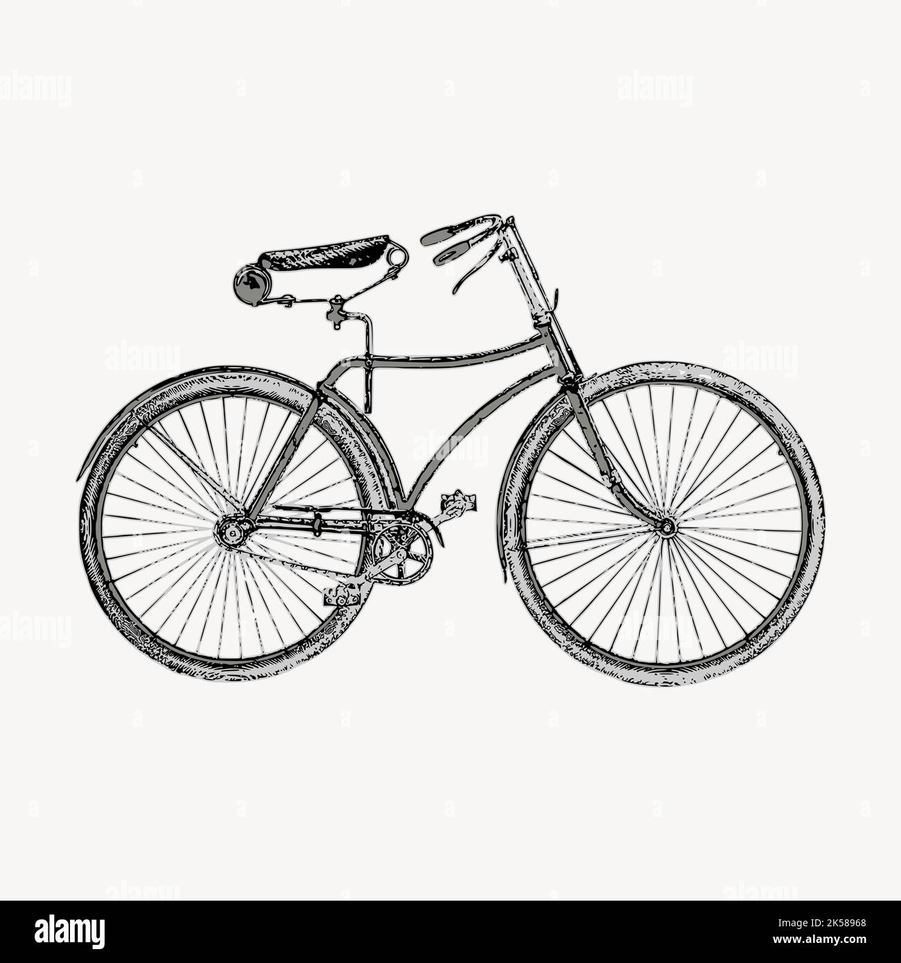 Old bicycle clipart, vintage illustration vector Stock Vector Image ...