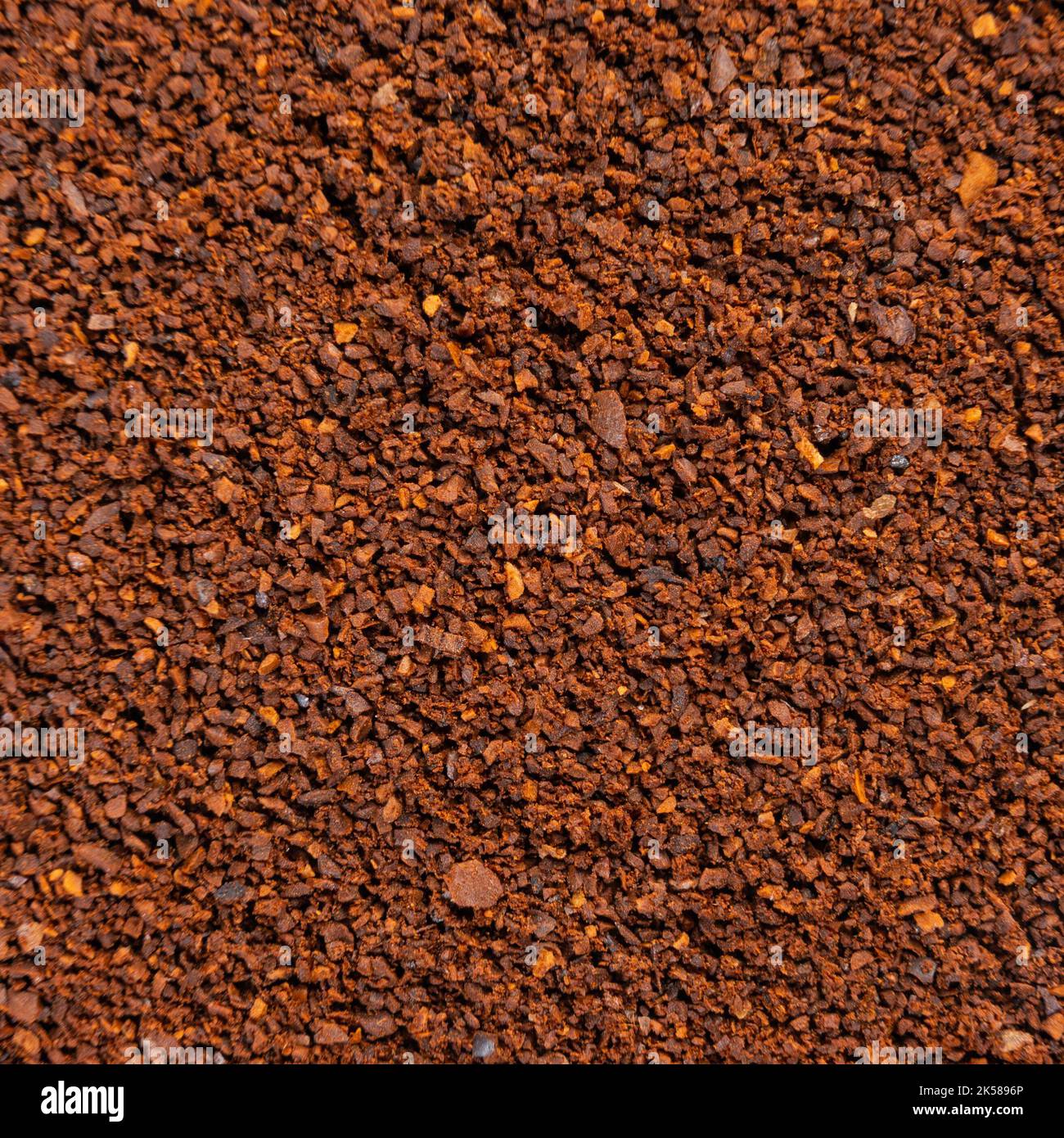 Ground coffee ready for brewing, top view of coffee, ground coffee ...