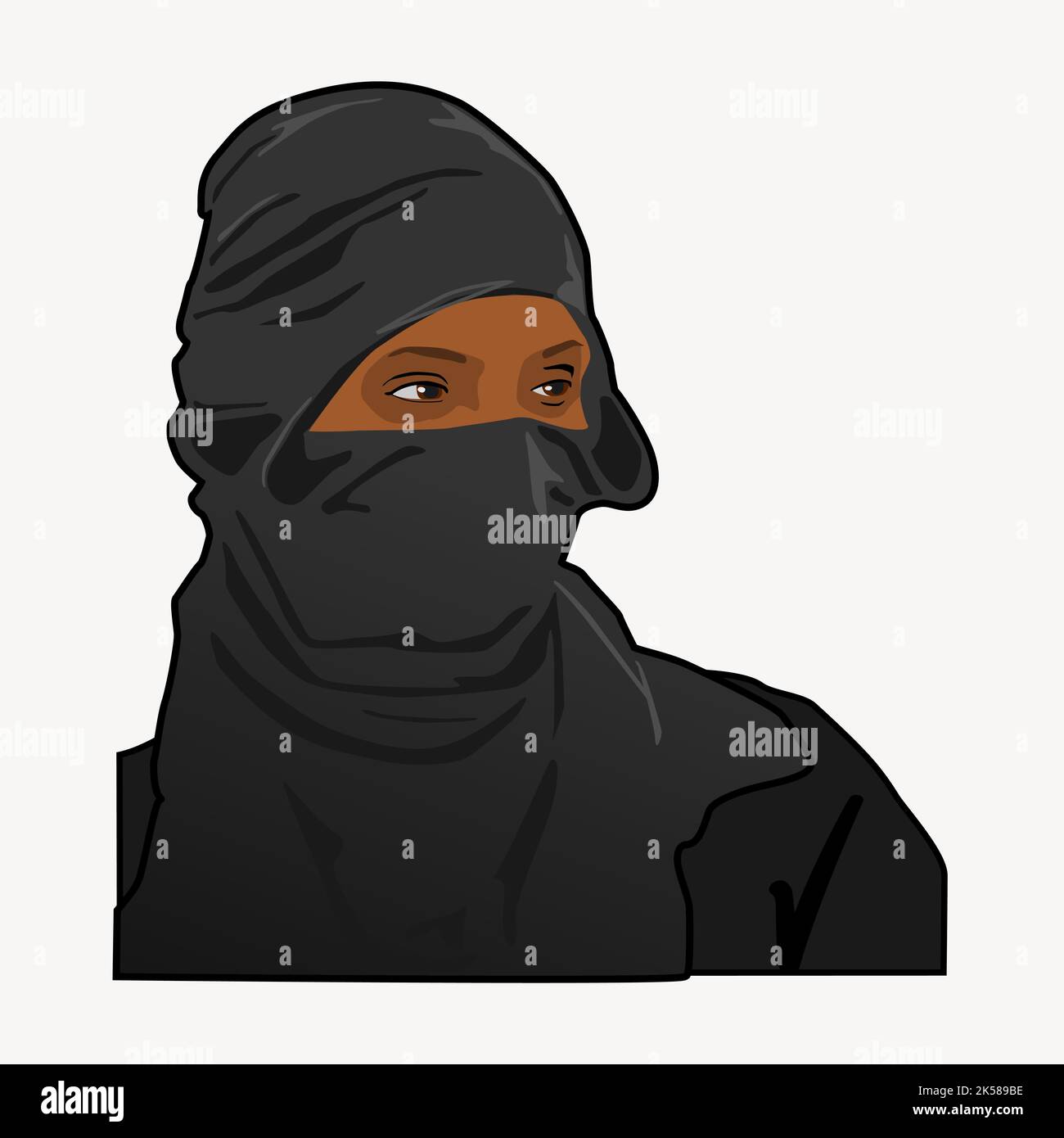 Woman in burqa clipart, illustration vector Stock Vector Image & Art ...