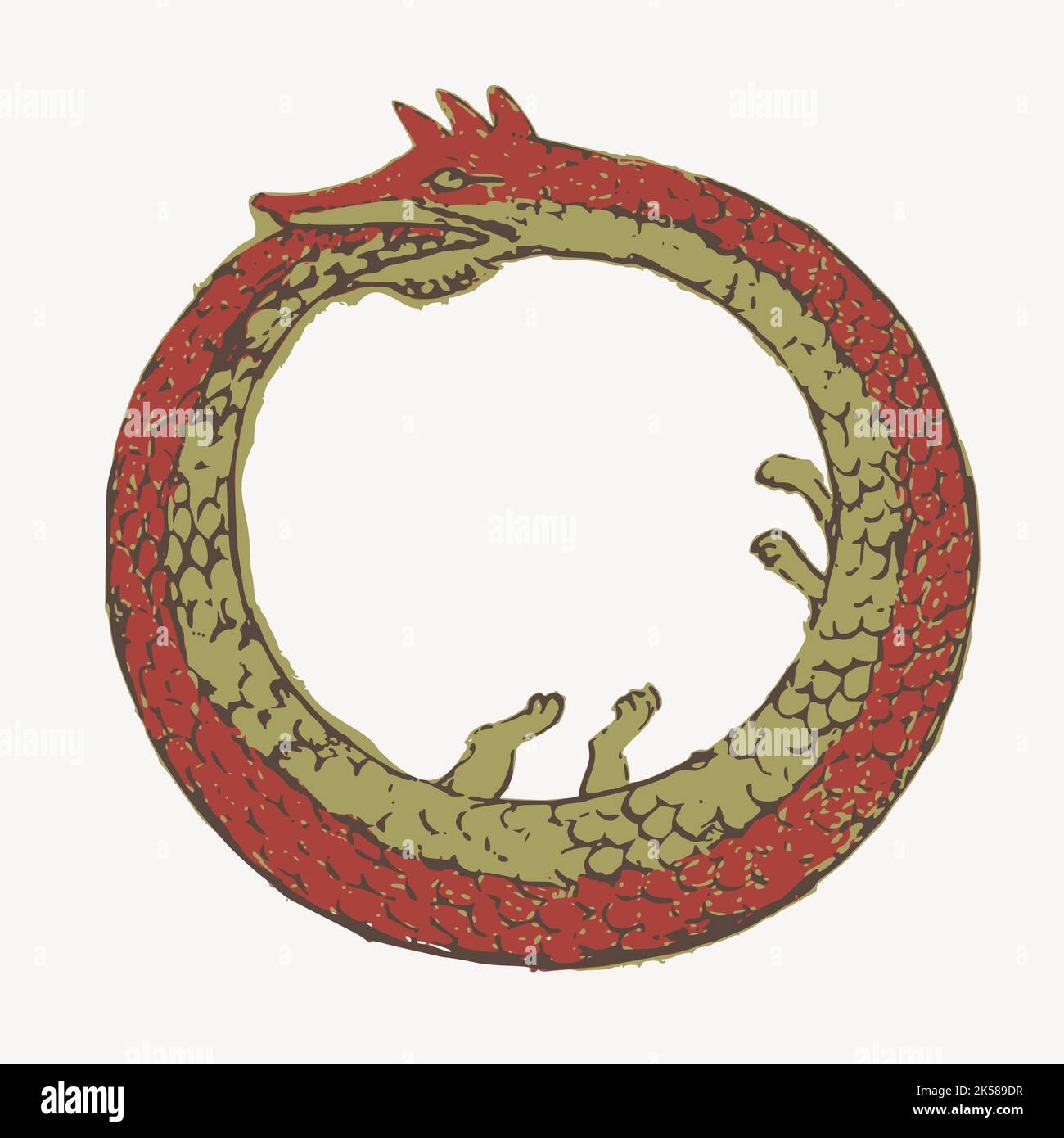 Ouroboros Dog frame hand drawn, illustration vector Stock Vector Image ...