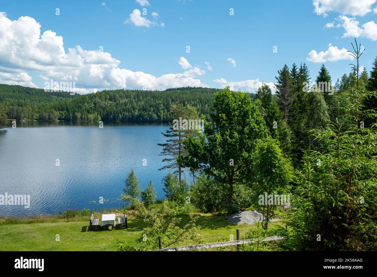 view at Mjøsa fjord in Norway Stock Photo - Alamy