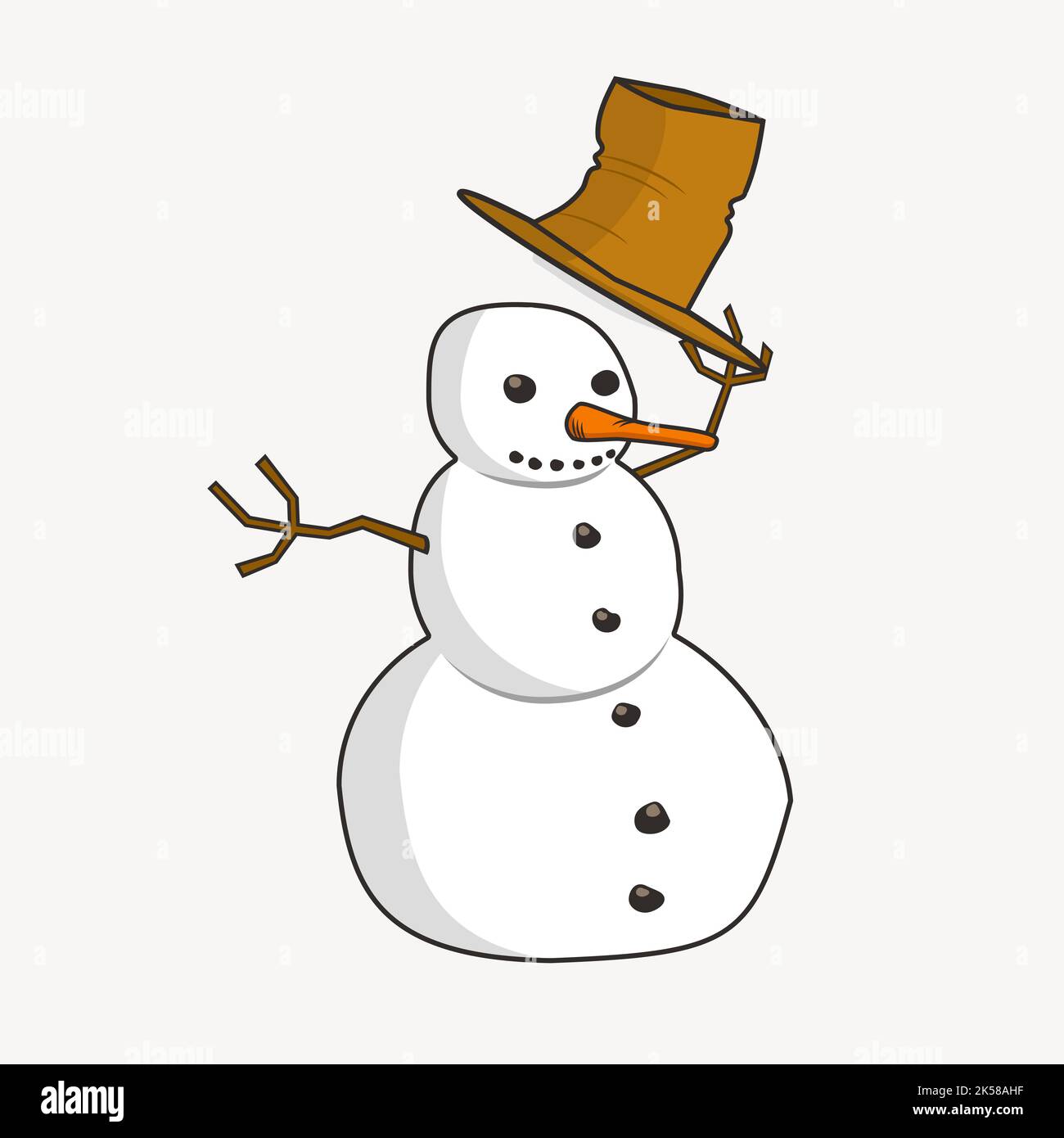 Snowman character hand drawn, illustration vector Stock Vector Image ...