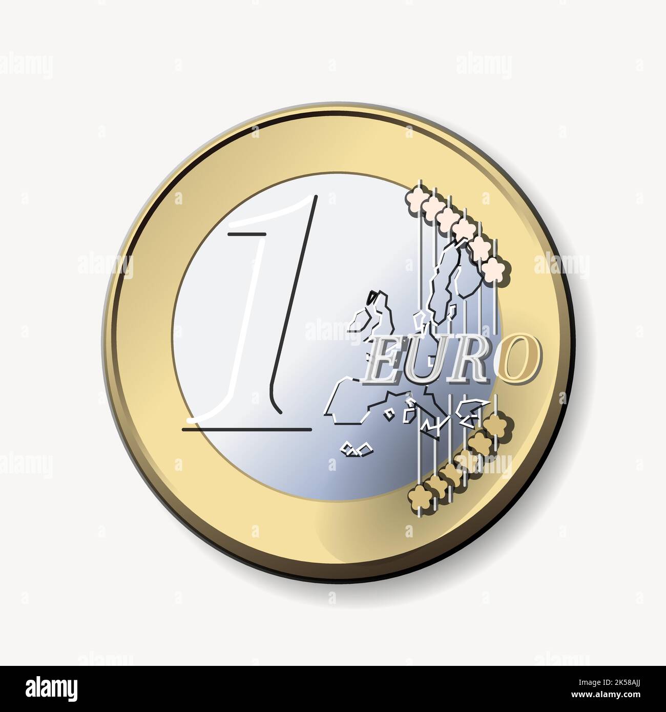 One Euro coin clipart, illustration vector Stock Vector Image & Art - Alamy