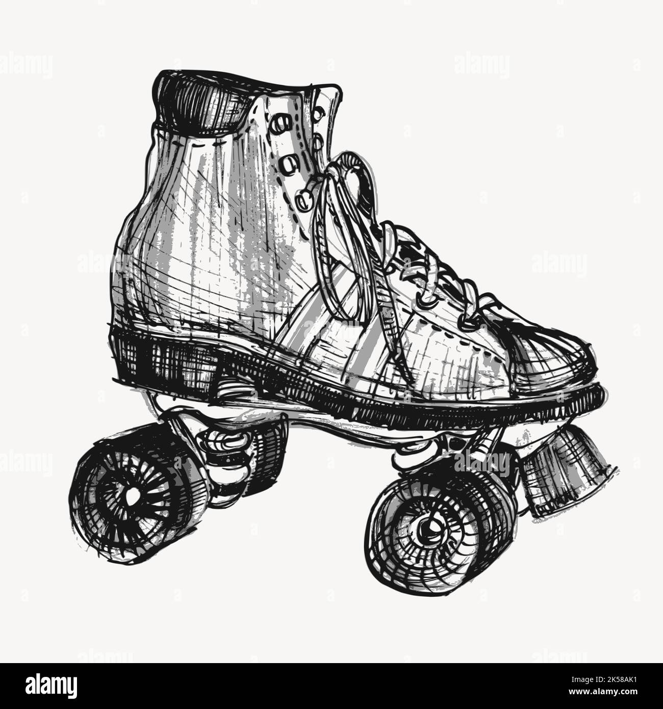Roller skate hand drawn, illustration vector Stock Vector Image & Art ...