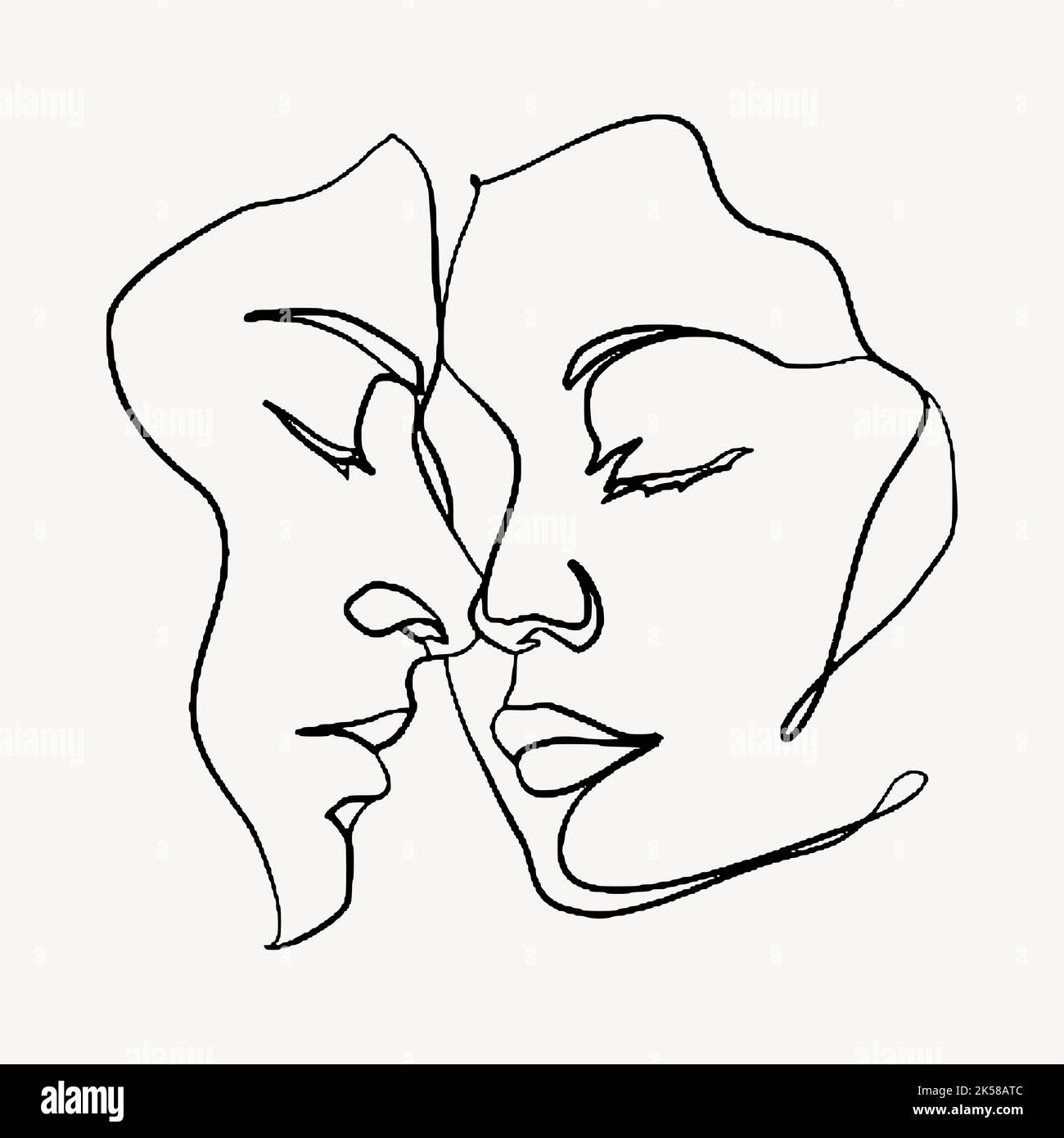 Monoline couple illustration vector Stock Vector Image & Art - Alamy