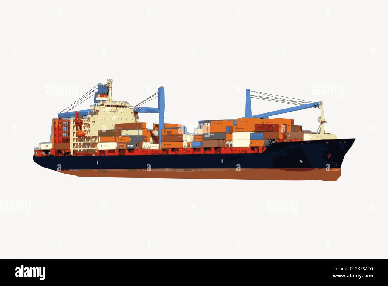 Container ship clipart, logistics illustration vector Stock Vector ...