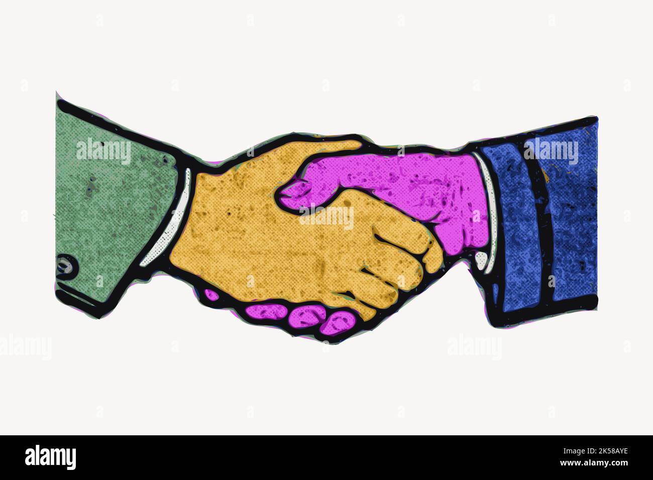 Retro business handshake clipart, illustration vector Stock Vector ...