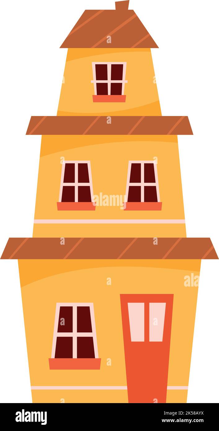 yellow color building facade icon Stock Vector Image & Art - Alamy