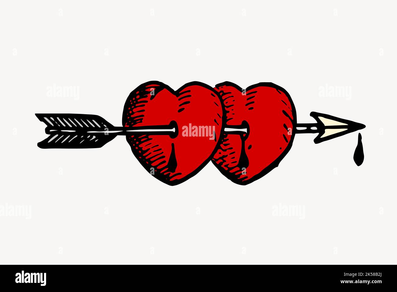 Cupids arrow hearts clipart, illustration vector Stock Vector Image ...