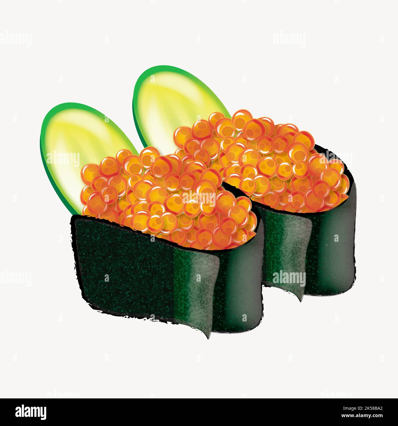 Salmon roe sushi hand drawn, illustration vector Stock Vector Image ...