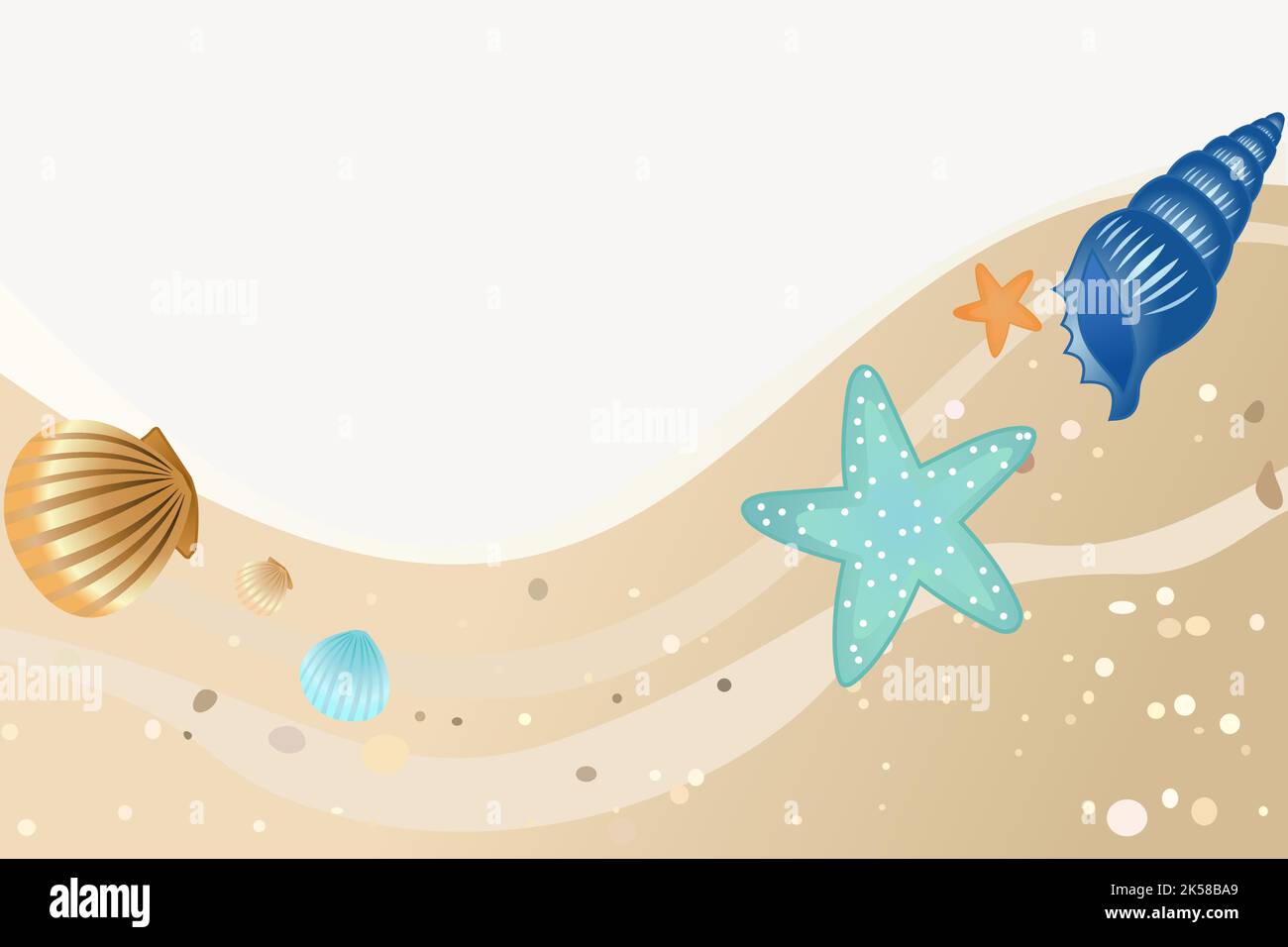 Cute beach border, summer background illustration vector Stock Vector ...