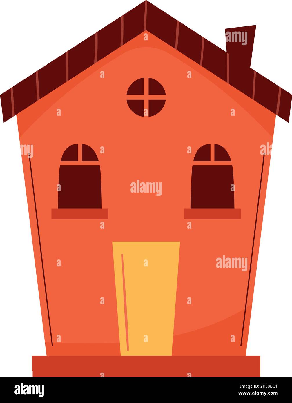 orange house front facade icon Stock Vector Image & Art - Alamy