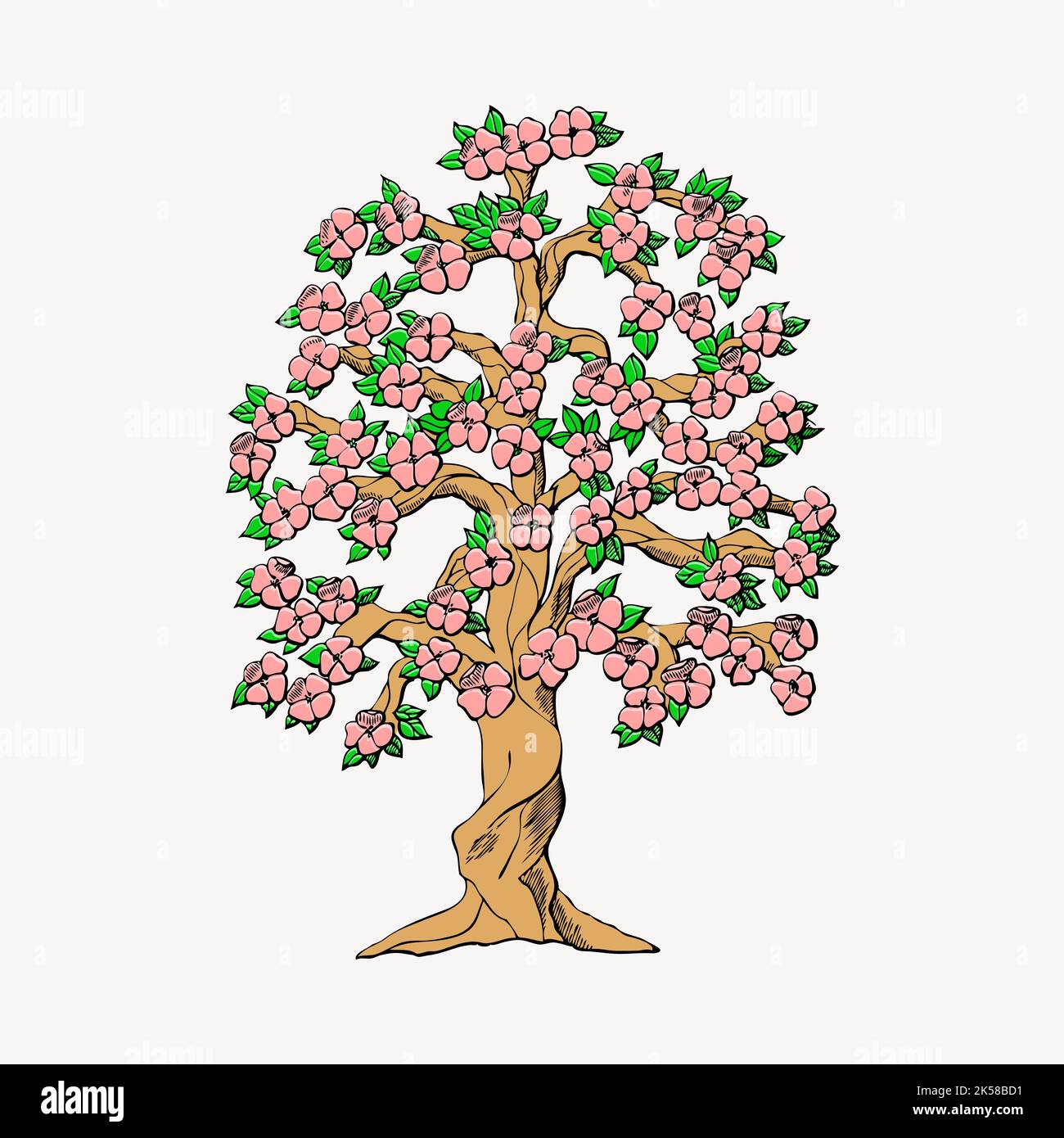 Flowering tree clipart, nature illustration vector Stock Vector Image & Art - Alamy