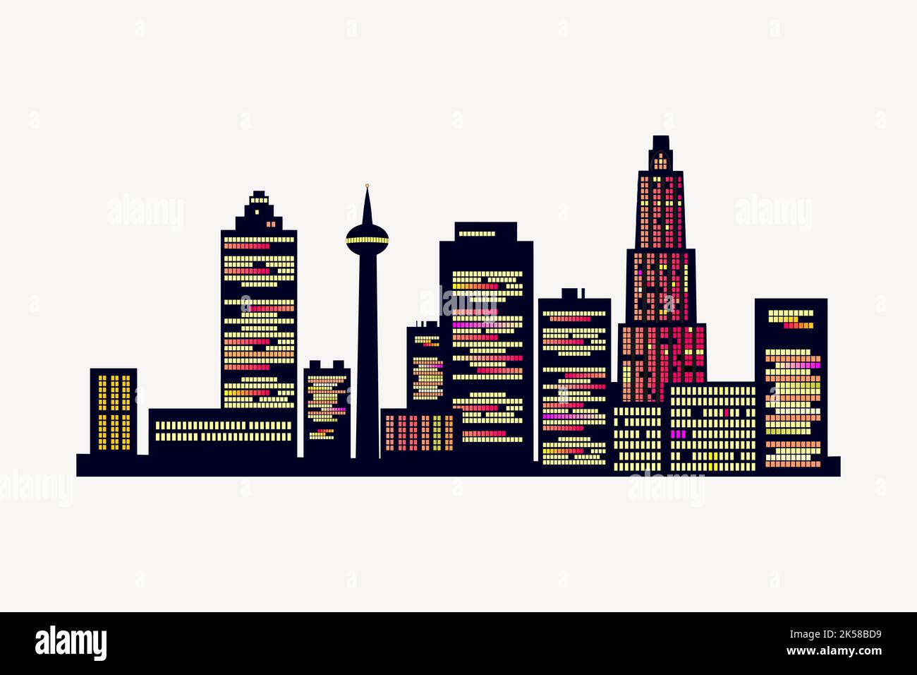 Modern city skyline clipart hi-res stock photography and images - Alamy