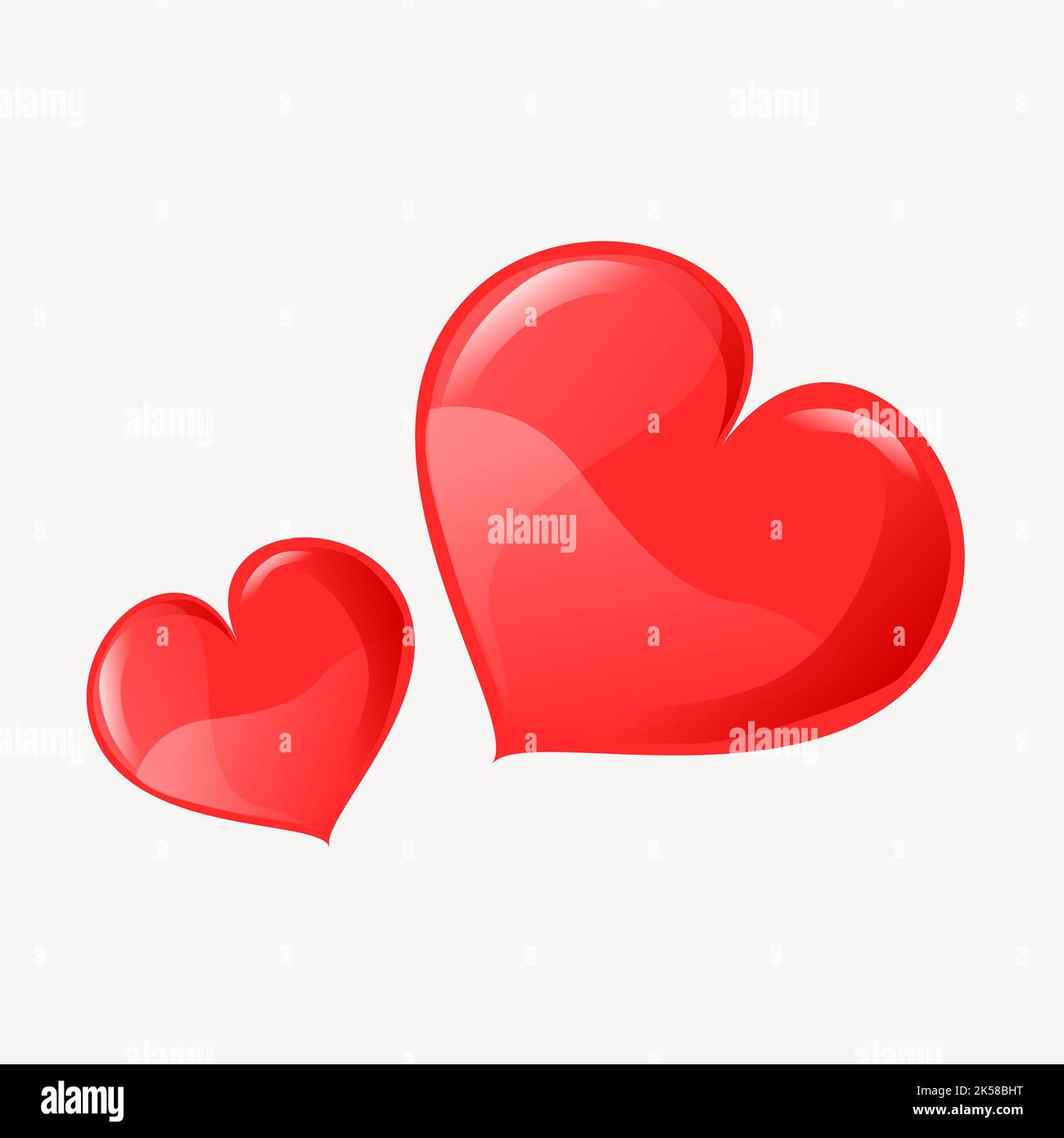Red heart clipart, Valentine's Day illustration vector Stock Vector ...