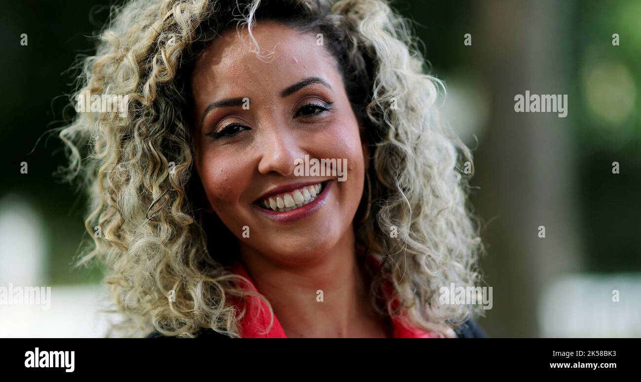 Happy latin woman hispanic ethnicity, mixed race person Stock Photo - Alamy