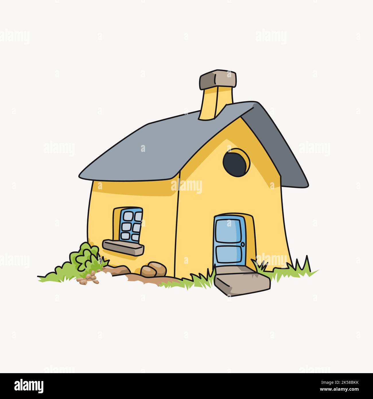 Little cottage clipart, cartoon illustration vector Stock Vector Image ...