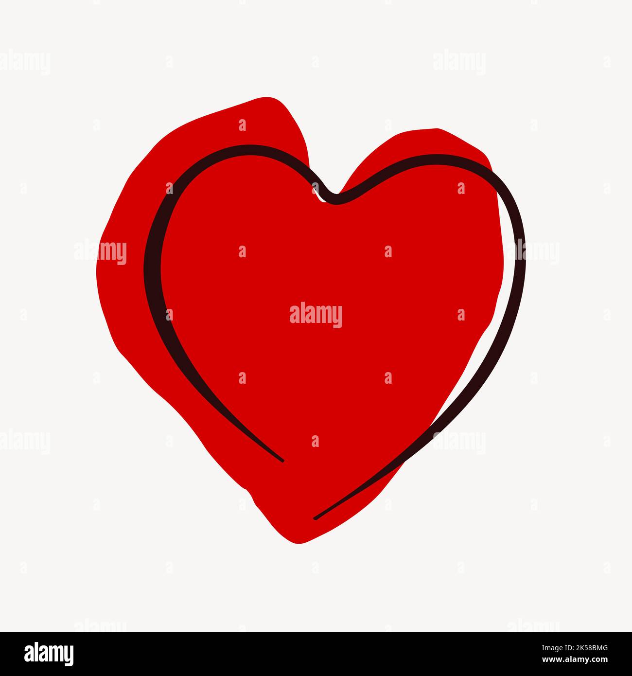 Red heart clipart, Valentine's Day illustration vector Stock Vector ...