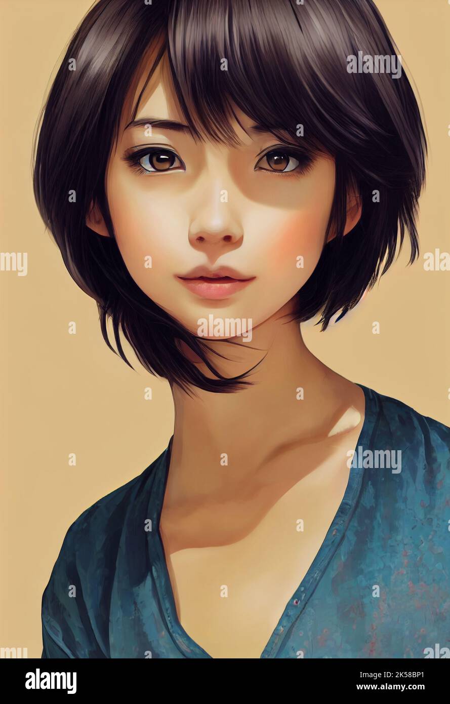 Manga woman illustration hi-res stock photography and images - Alamy