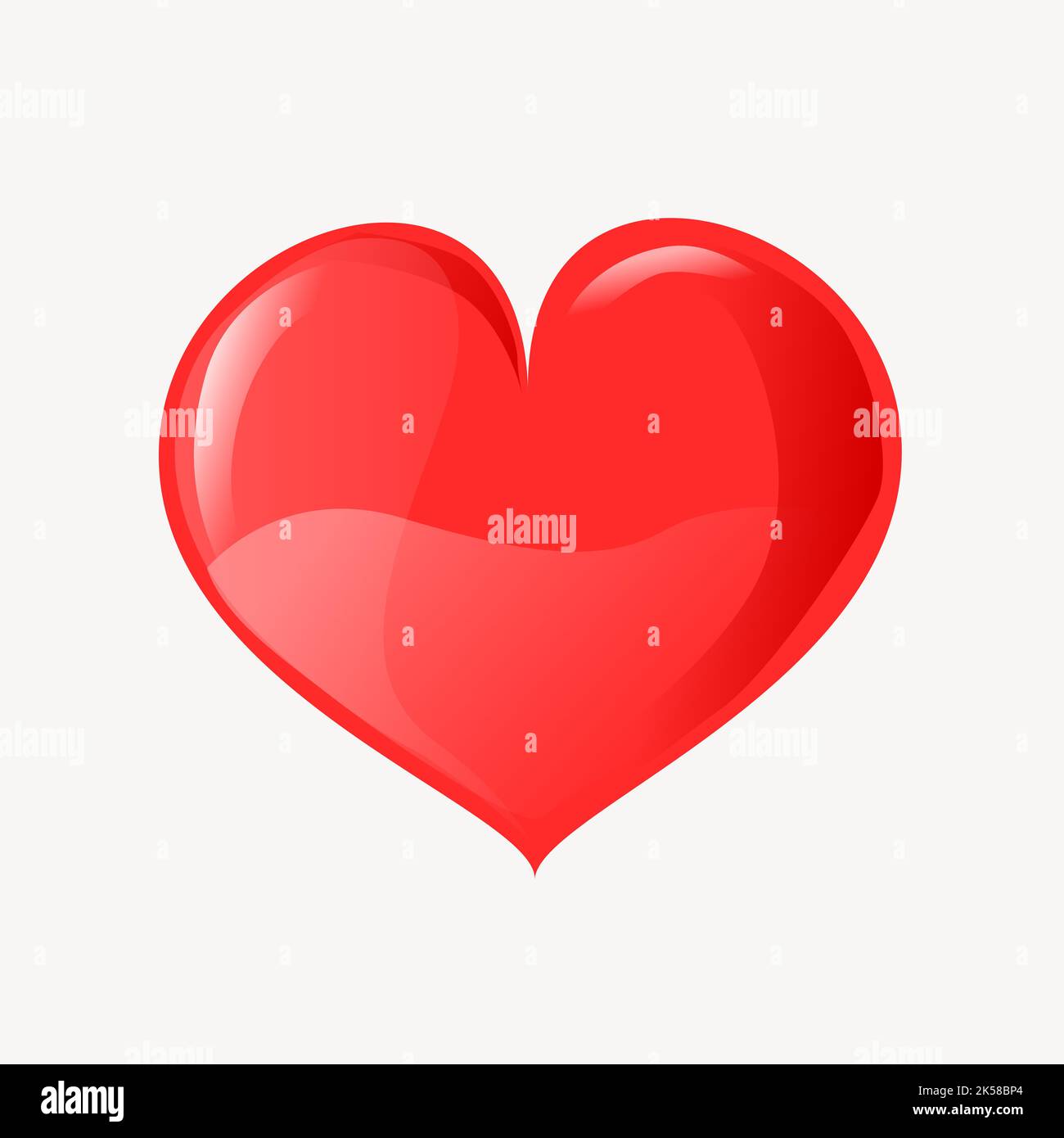 Red heart clipart, Valentine's Day illustration vector Stock Vector ...
