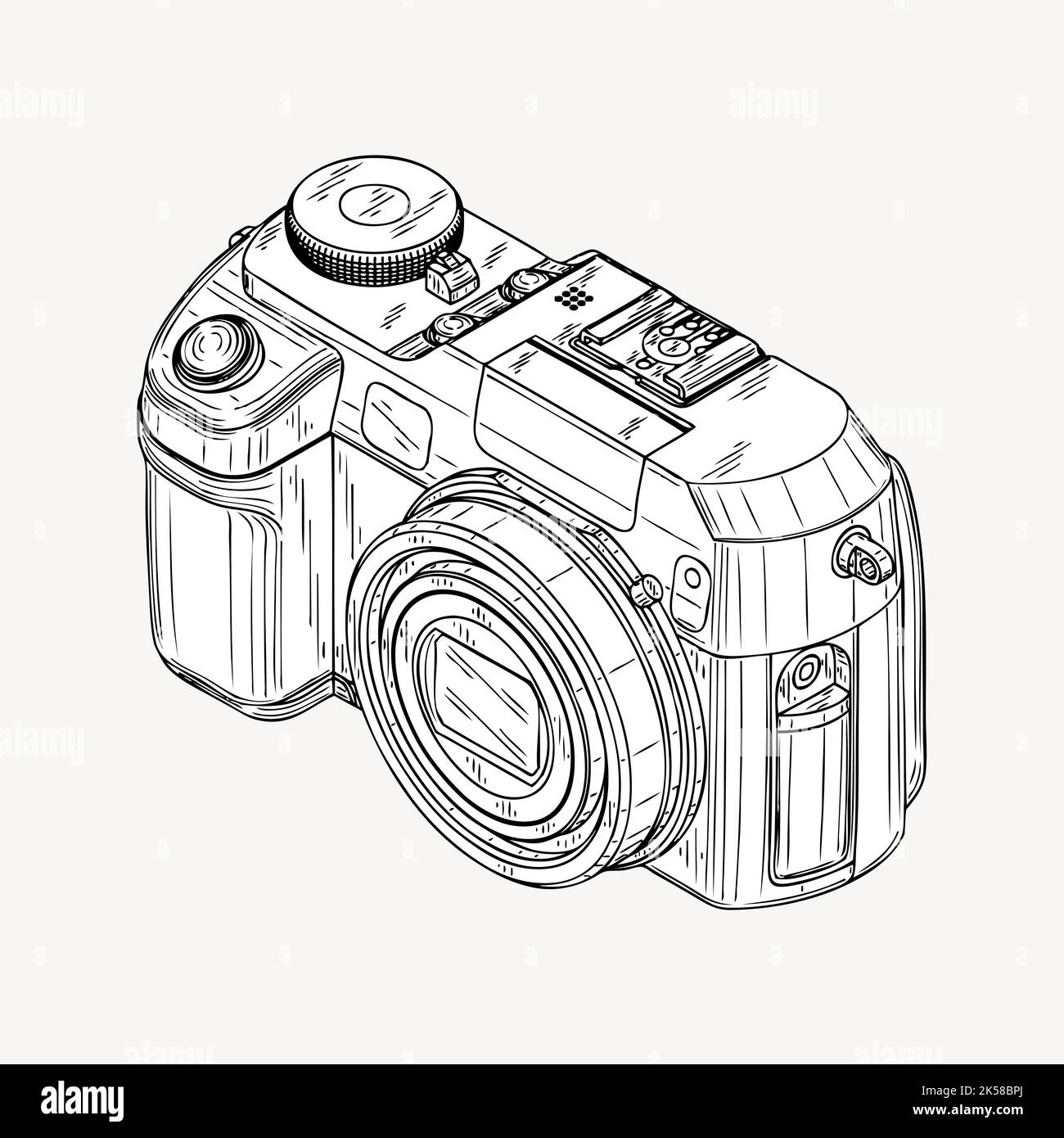 Digital camera drawing, vintage illustration vector Stock Vector Image ...