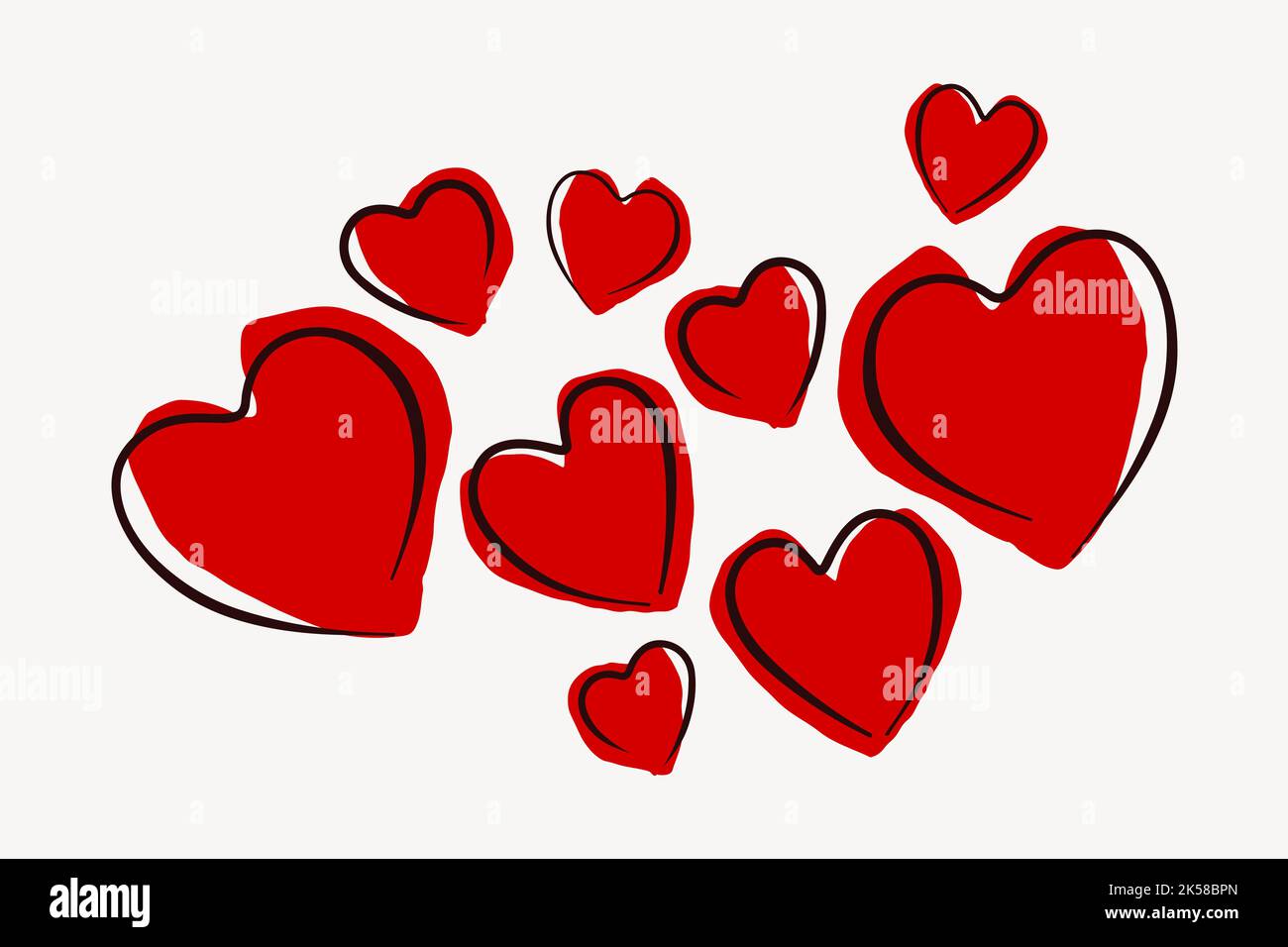 Red heart clipart, Valentine's Day illustration vector Stock Vector ...