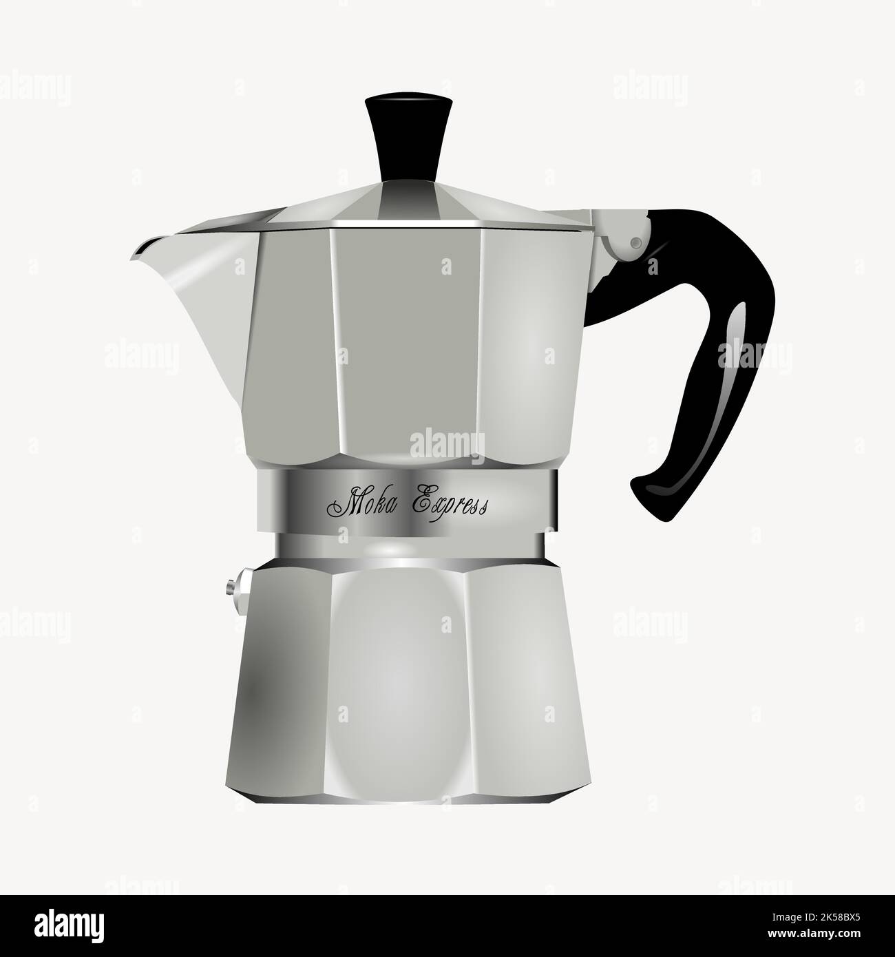 Moka pot clipart, coffee maker illustration vector Stock Vector Image ...