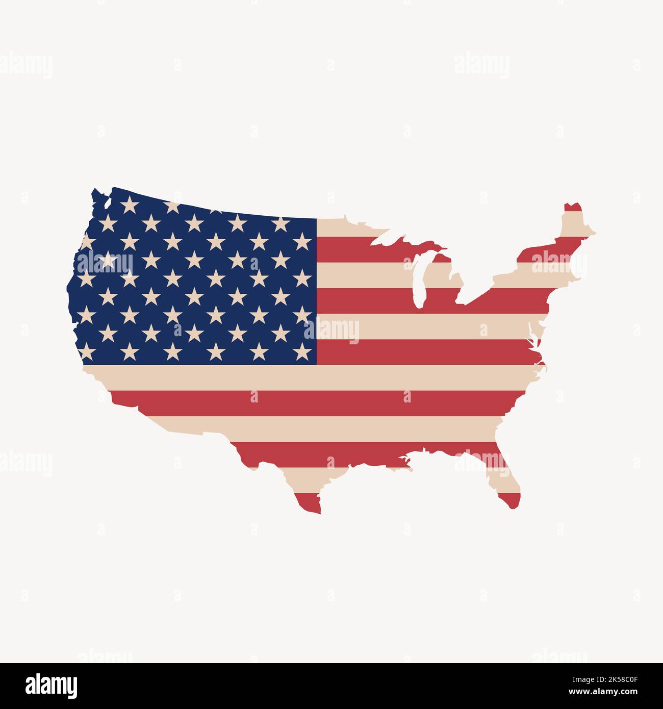 USA map flag clipart, country illustration vector Stock Vector Image ...