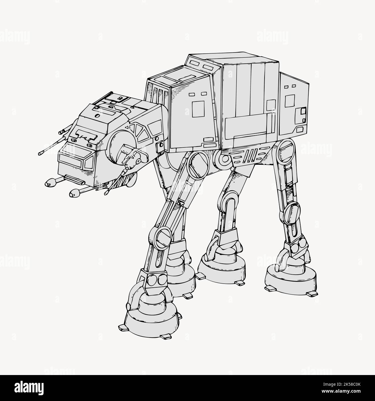 At-at robot clipart, Star Wars illustration vector Stock Vector Image ...