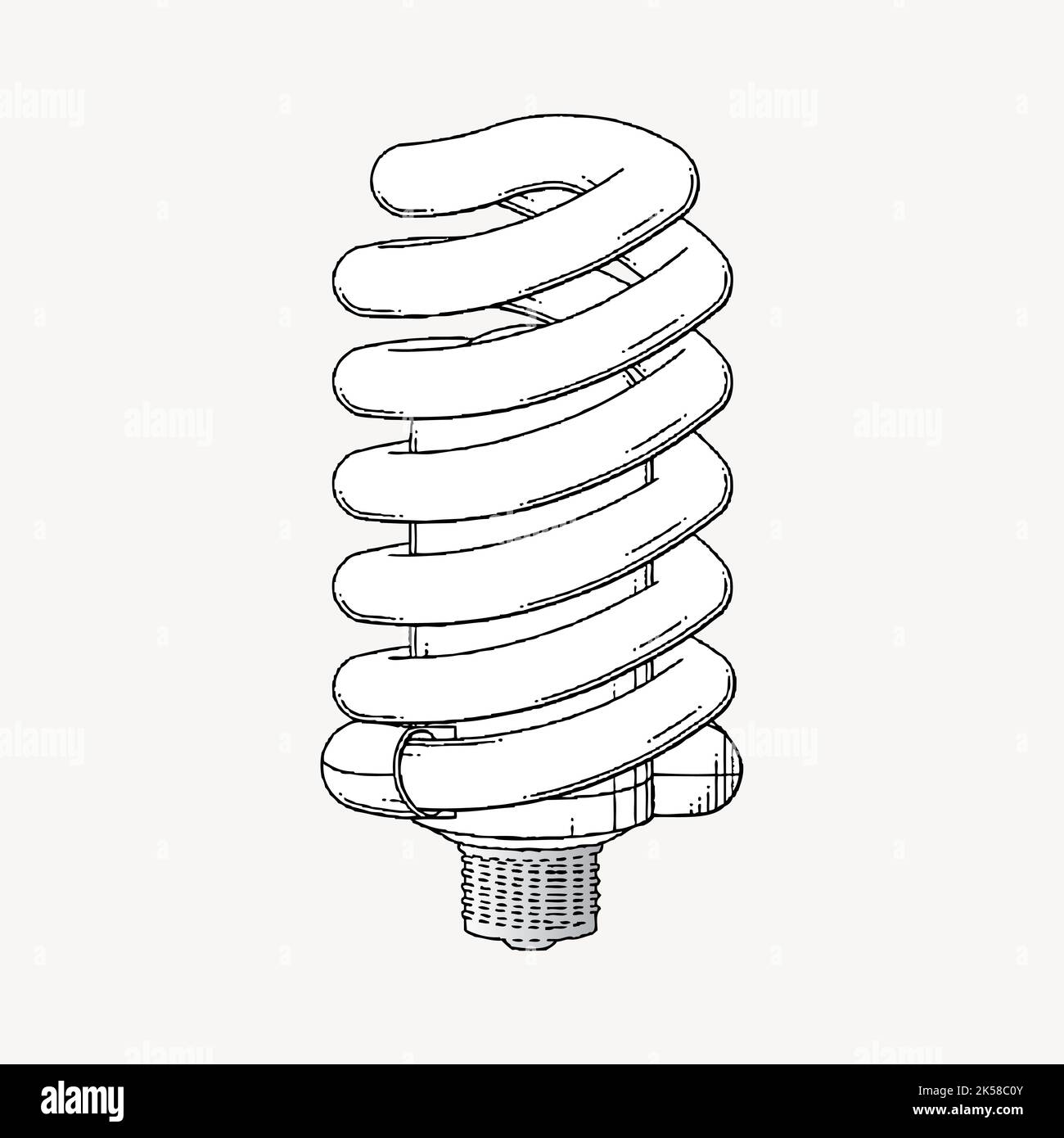 Fluorescent bulb clipart, vintage illustration vector Stock Vector ...