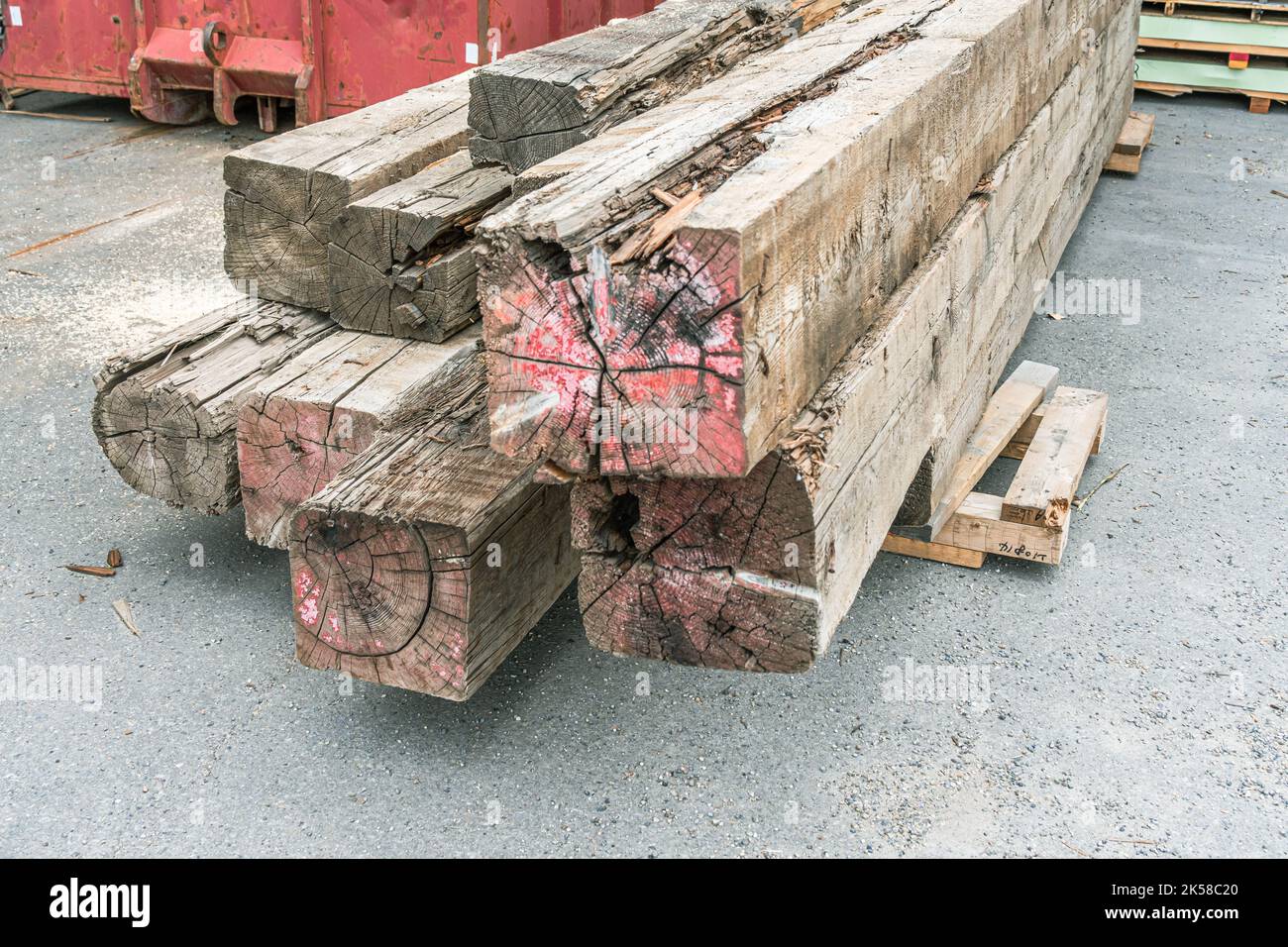 Stack pile of ol wood for firewood Stock Photo - Alamy