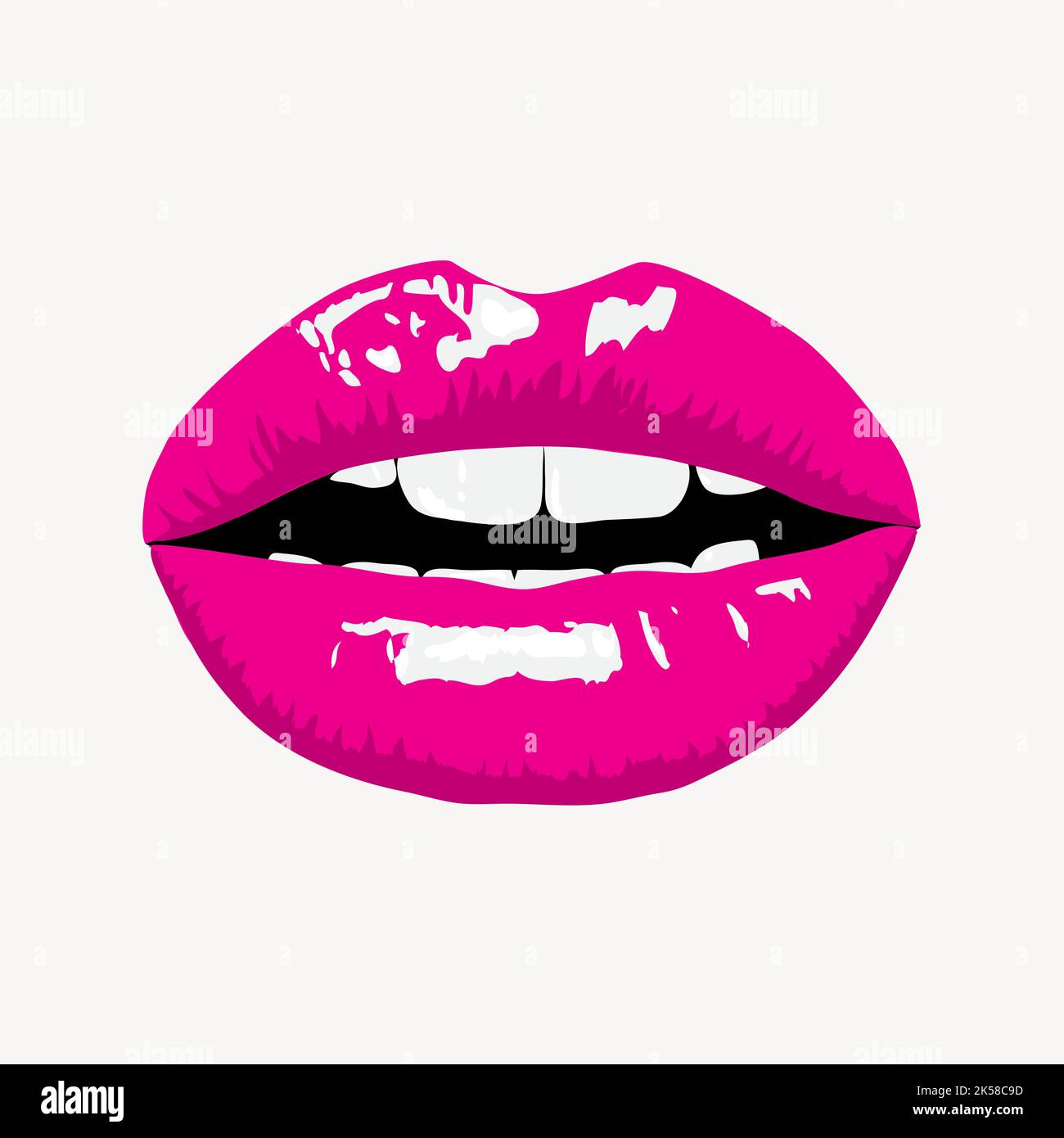 Pink lips clipart, pop art illustration vector Stock Vector Image & Art ...