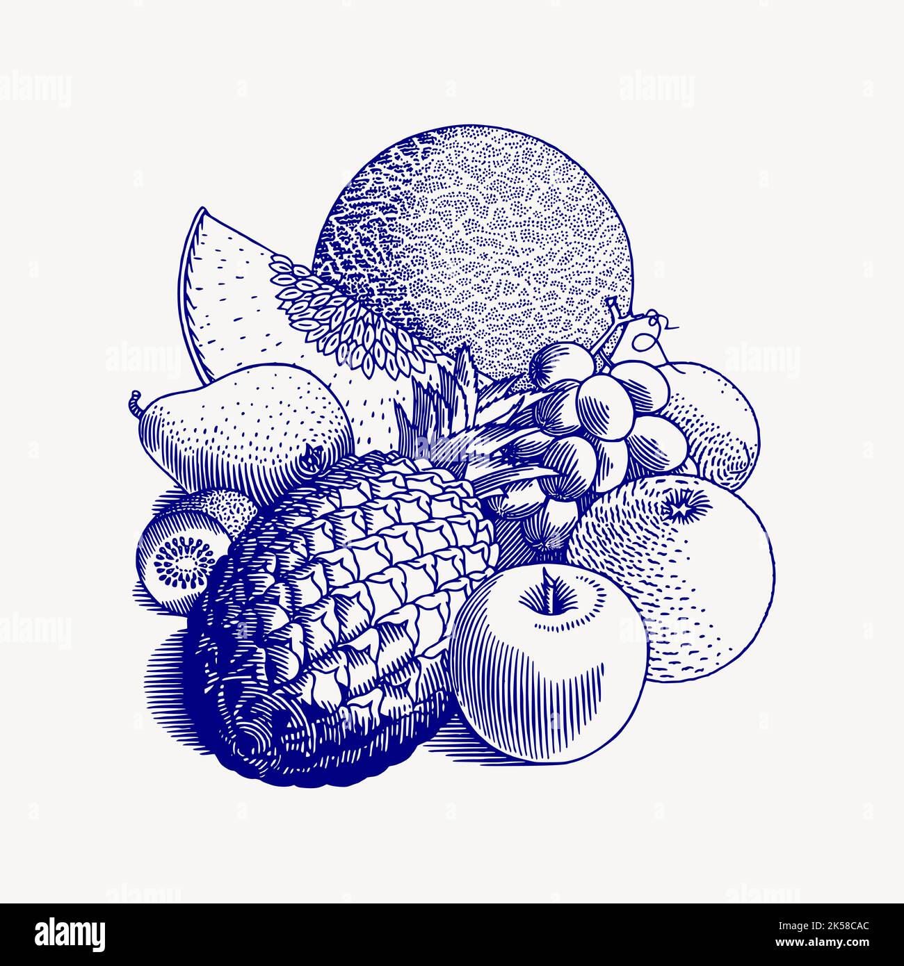 Blue fruits clipart, food illustration vector Stock Vector Image & Art ...