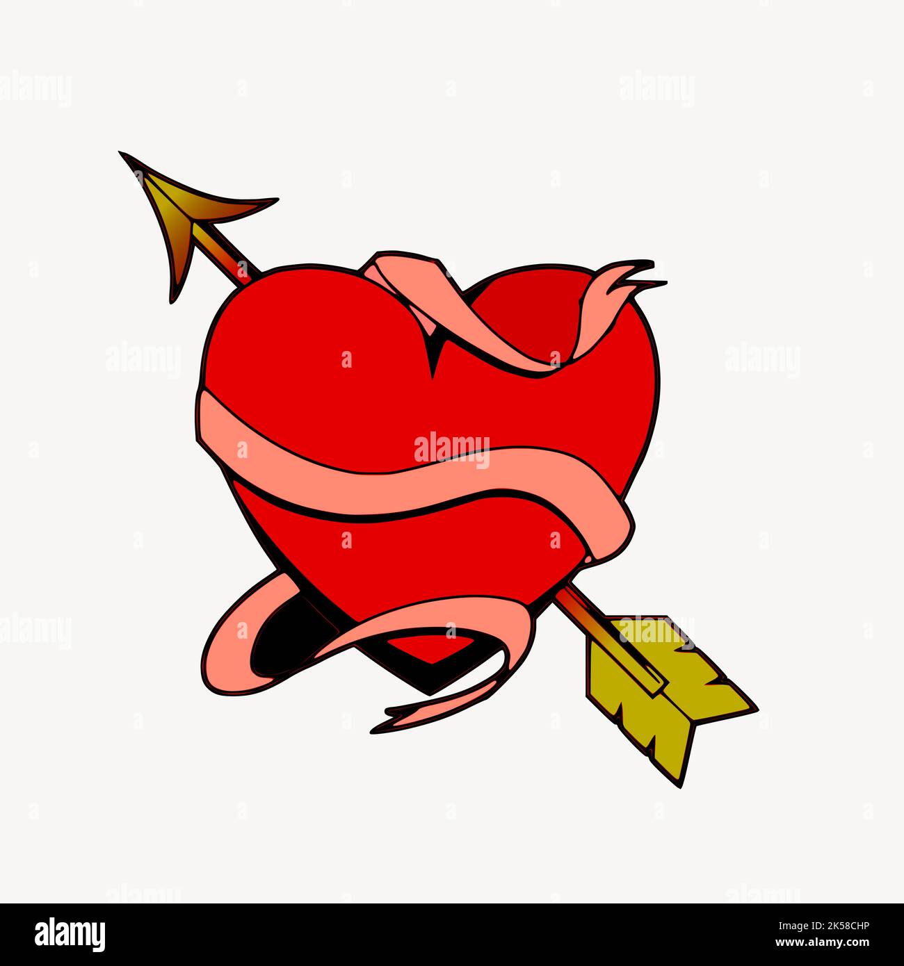 Aesthetic arrow heart clipart, love illustration vector Stock Vector ...