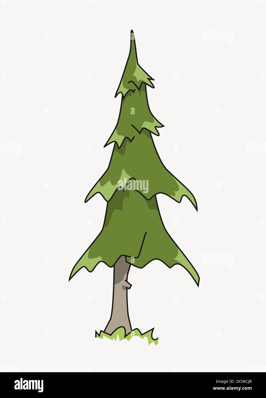 Pine tree clipart, cartoon illustration vector Stock Vector Image & Art ...