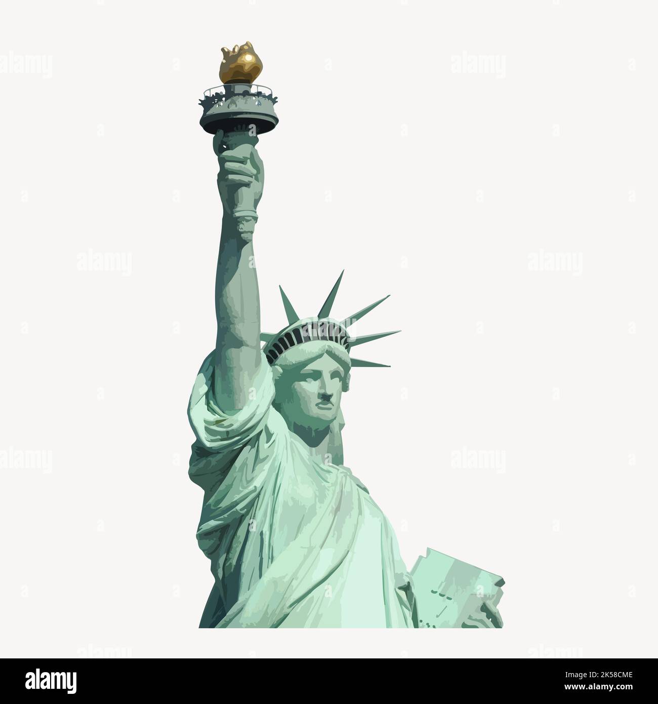 Statue of Liberty clipart, famous landmark vector Stock Vector Image ...