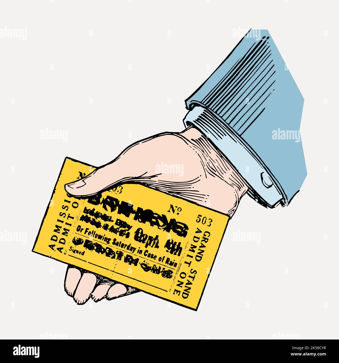 Yellow ticket clipart, admission illustration vector Stock Vector Image ...