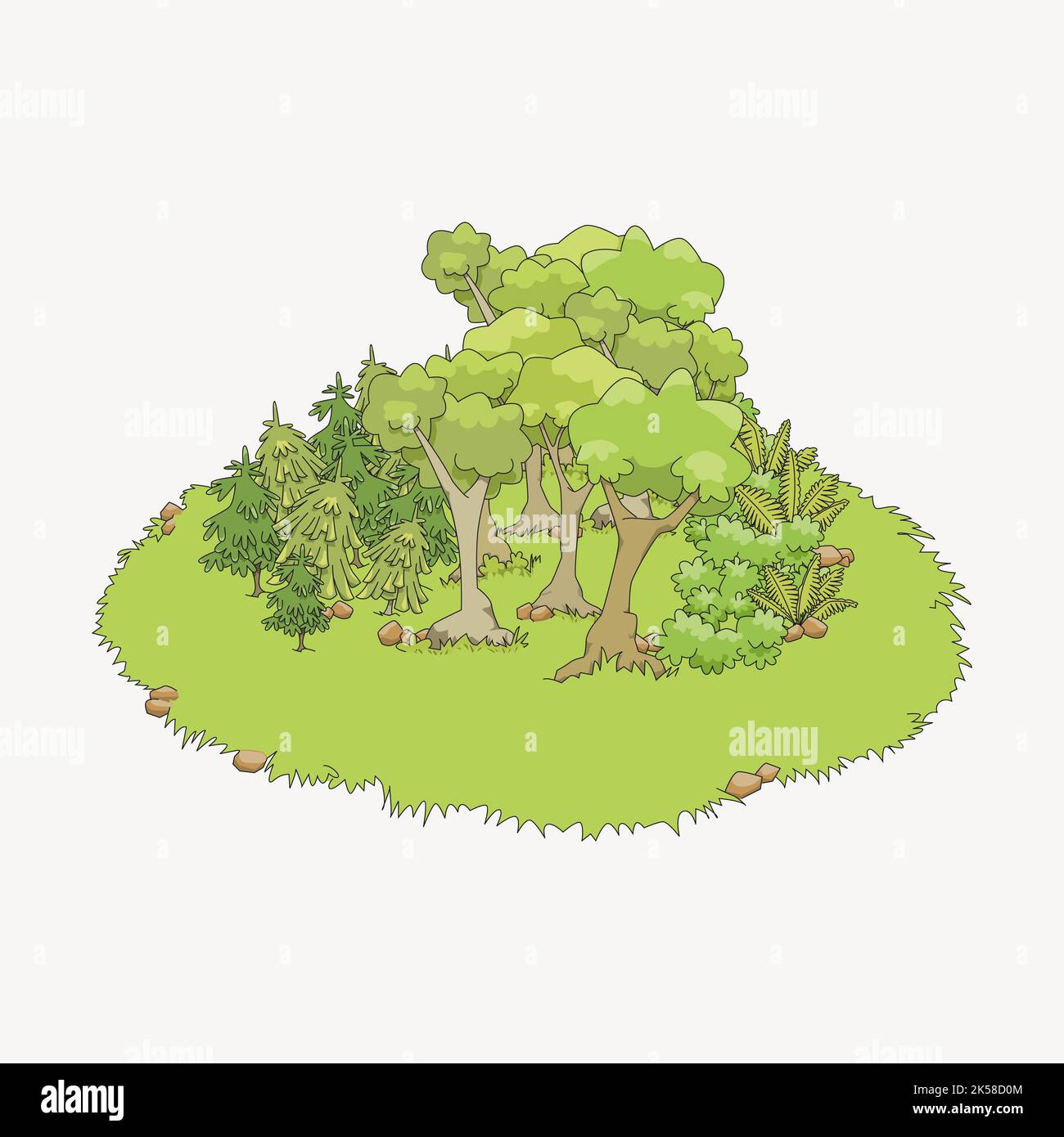 Forest island clipart, cartoon illustration vector Stock Vector Image ...