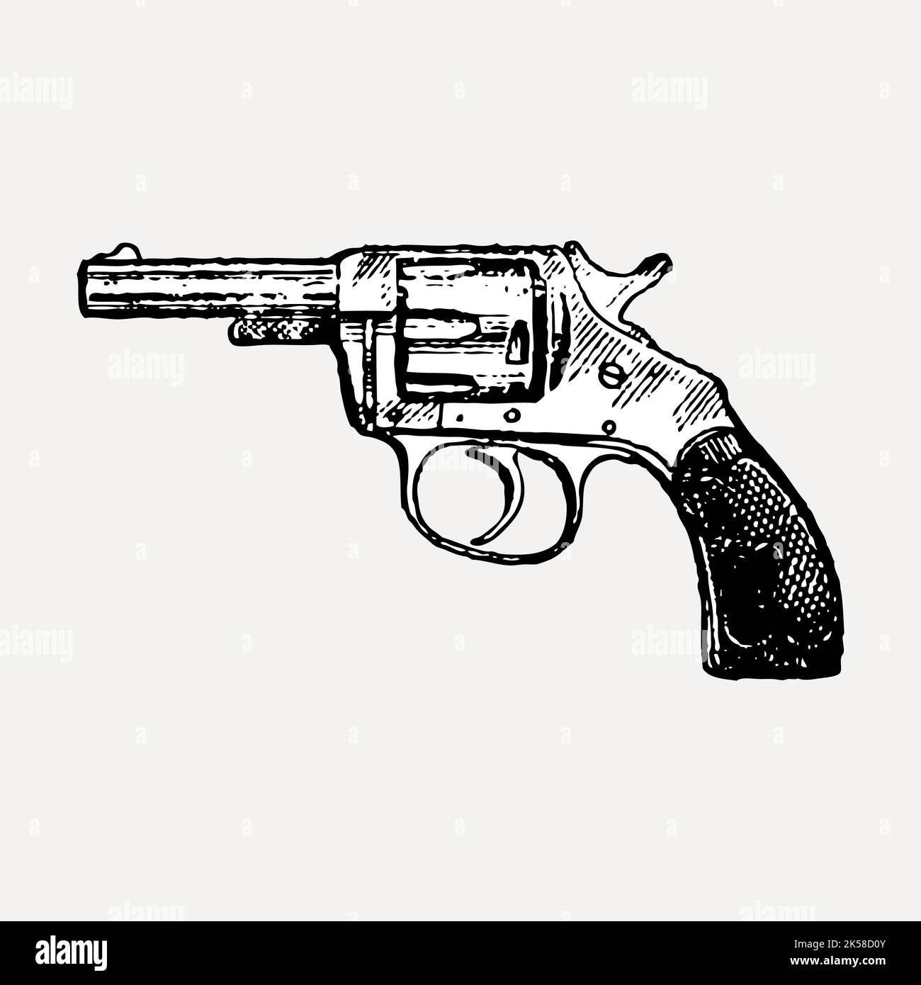 Revolver gun hand drawn clipart hi-res stock photography and images - Alamy