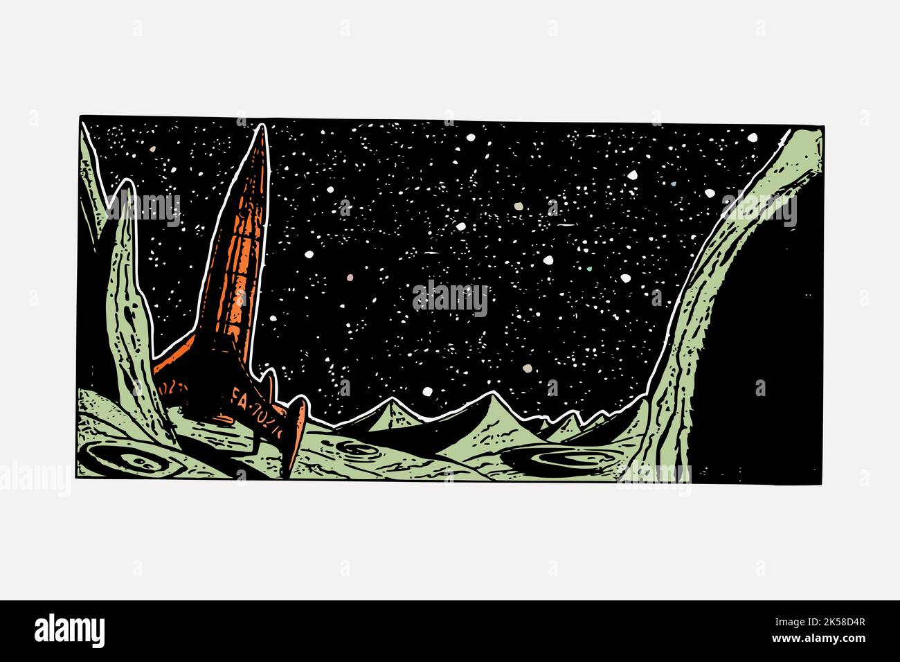 Futuristic rocket clipart, space illustration vector Stock Vector Image ...