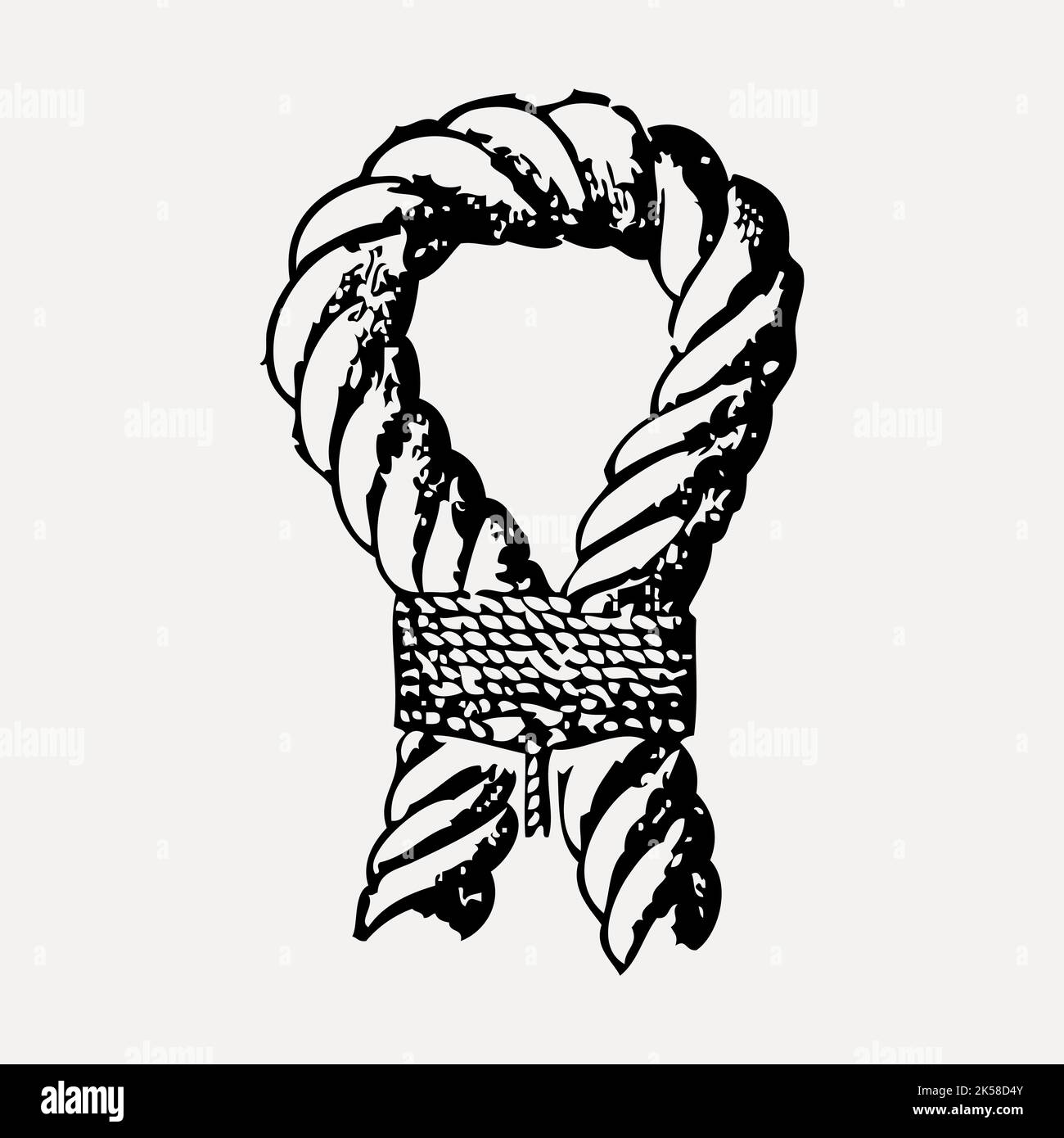 Rope hand drawn clipart, marine knot illustration vector Stock Vector ...