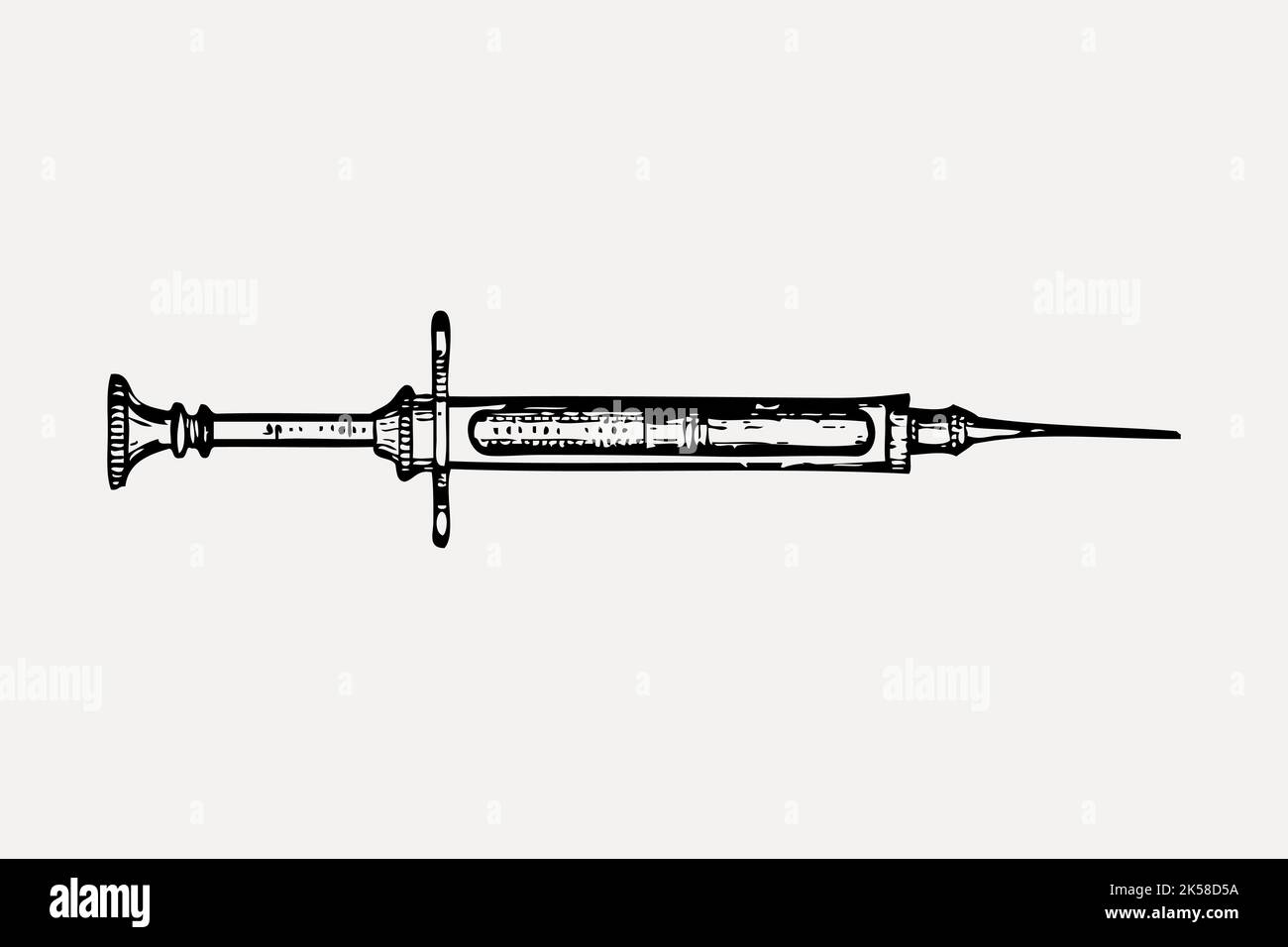 Syringe hand drawn clipart, medical tool illustration vector Stock ...