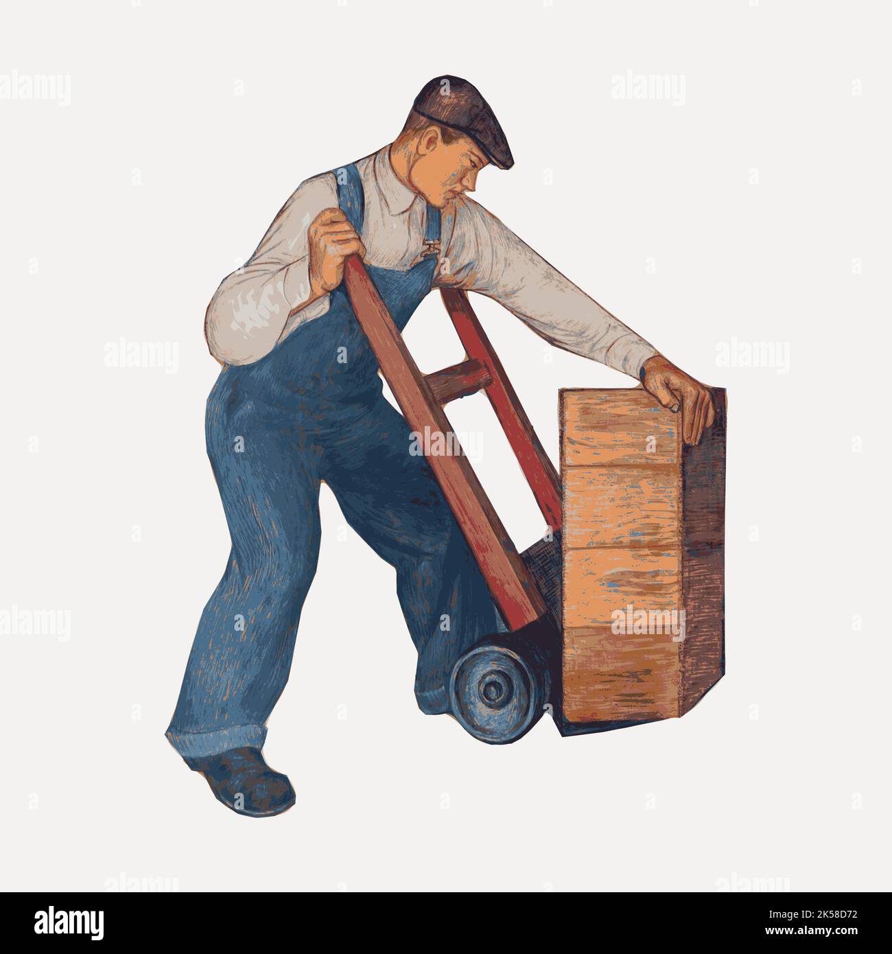 Delivery man clipart, logistics illustration vector Stock Vector Image ...