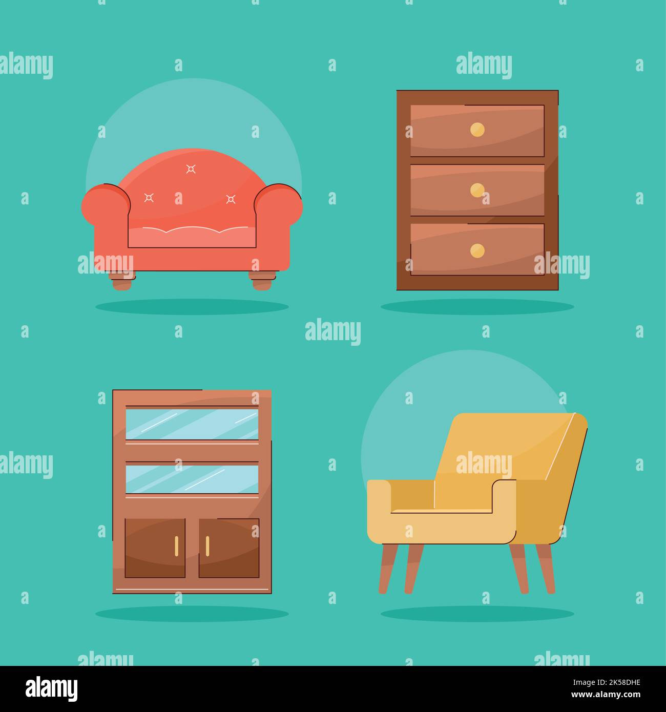 house things set four icons Stock Vector Image & Art - Alamy