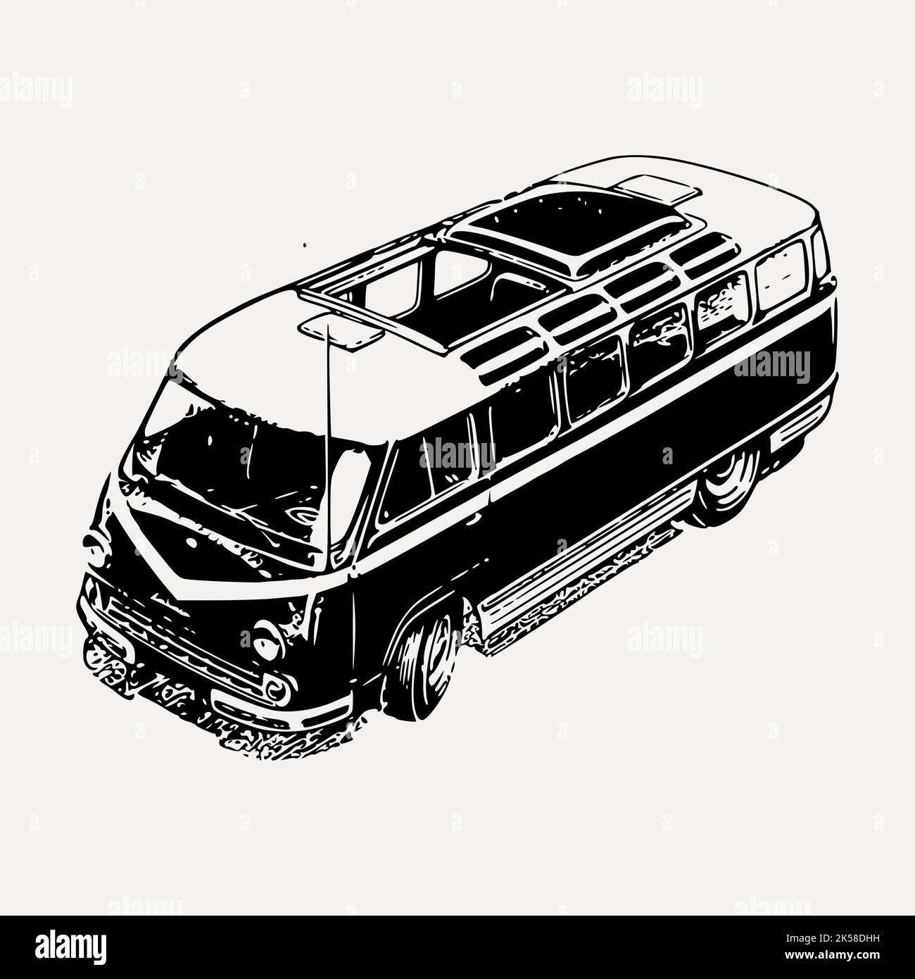 Van hand drawn clipart, car illustration vector Stock Vector Image ...