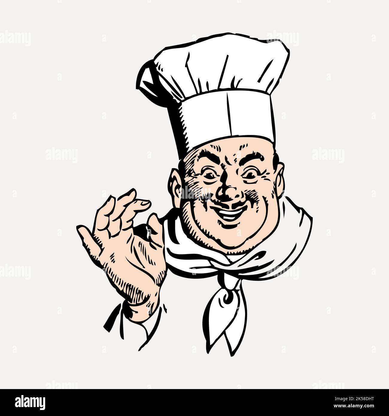 Chef hand drawn clipart, restaurant illustration vector Stock Vector ...