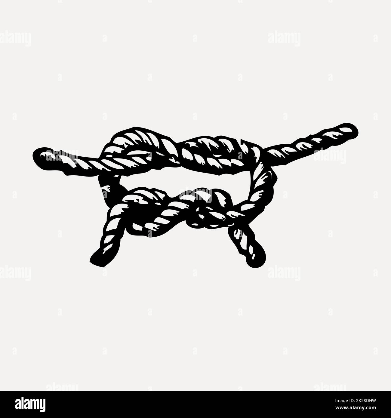 Rope hand drawn clipart, overhand knot illustration vector Stock Vector ...