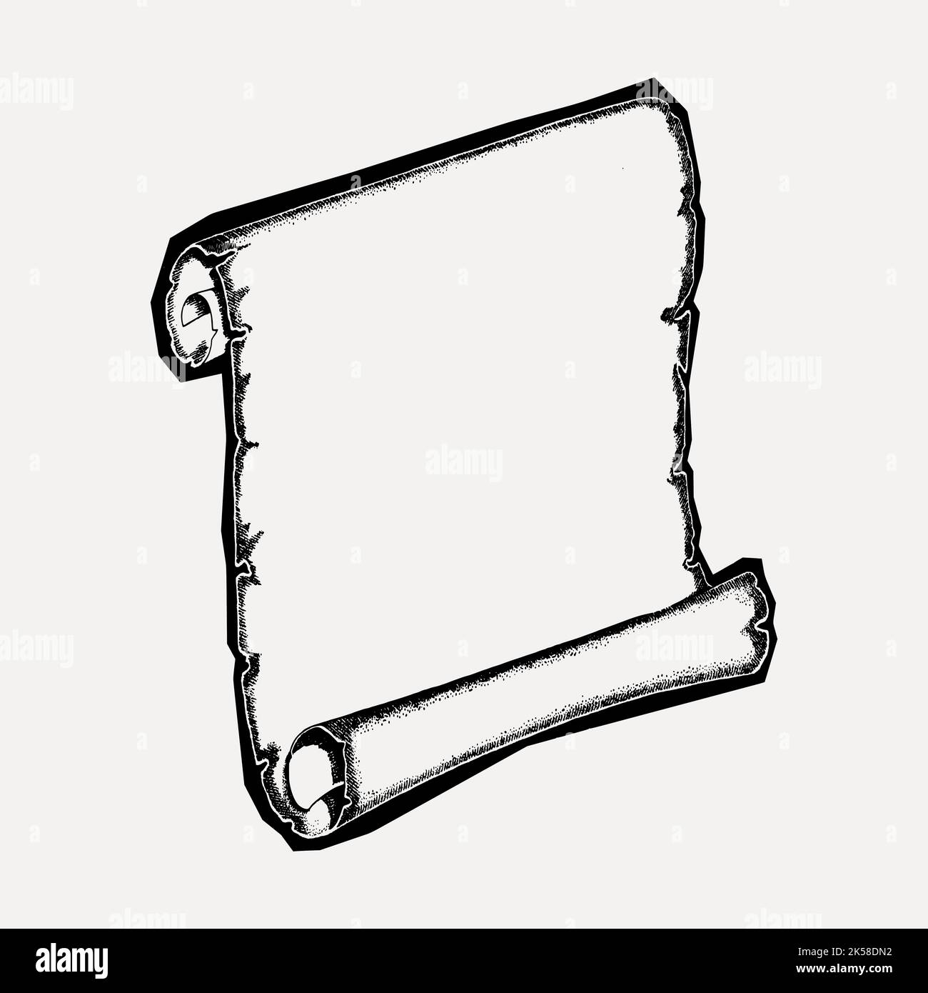 Scroll frame hand drawn clipart, paper illustration vector Stock Vector ...