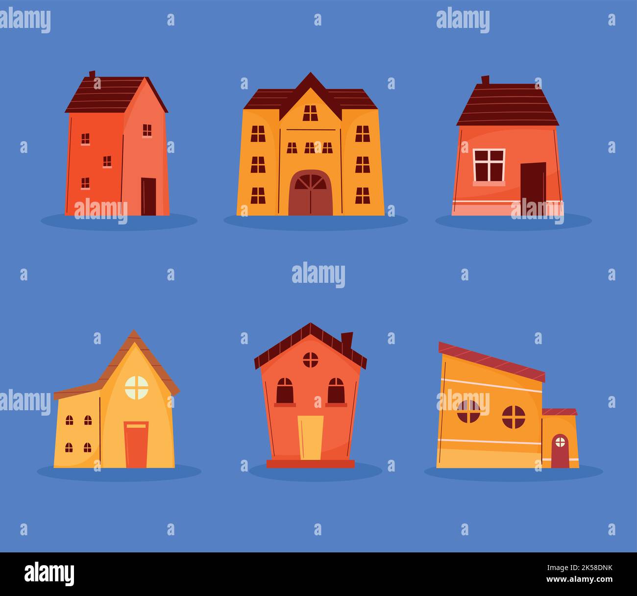 Number six houses Stock Vector Images - Alamy